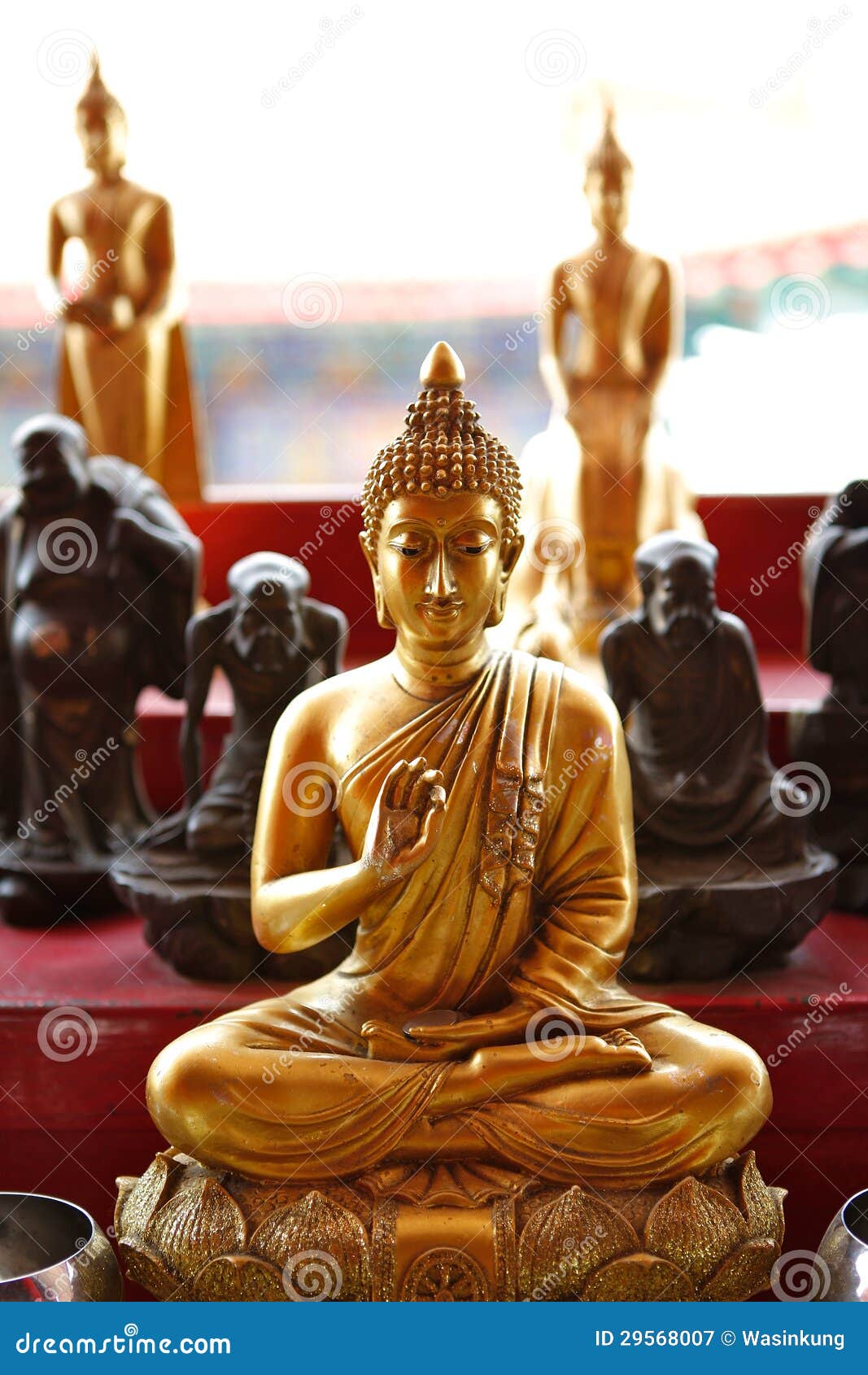Golden Buddha Image in Sitting Posture Stock Image - Image of thai ...