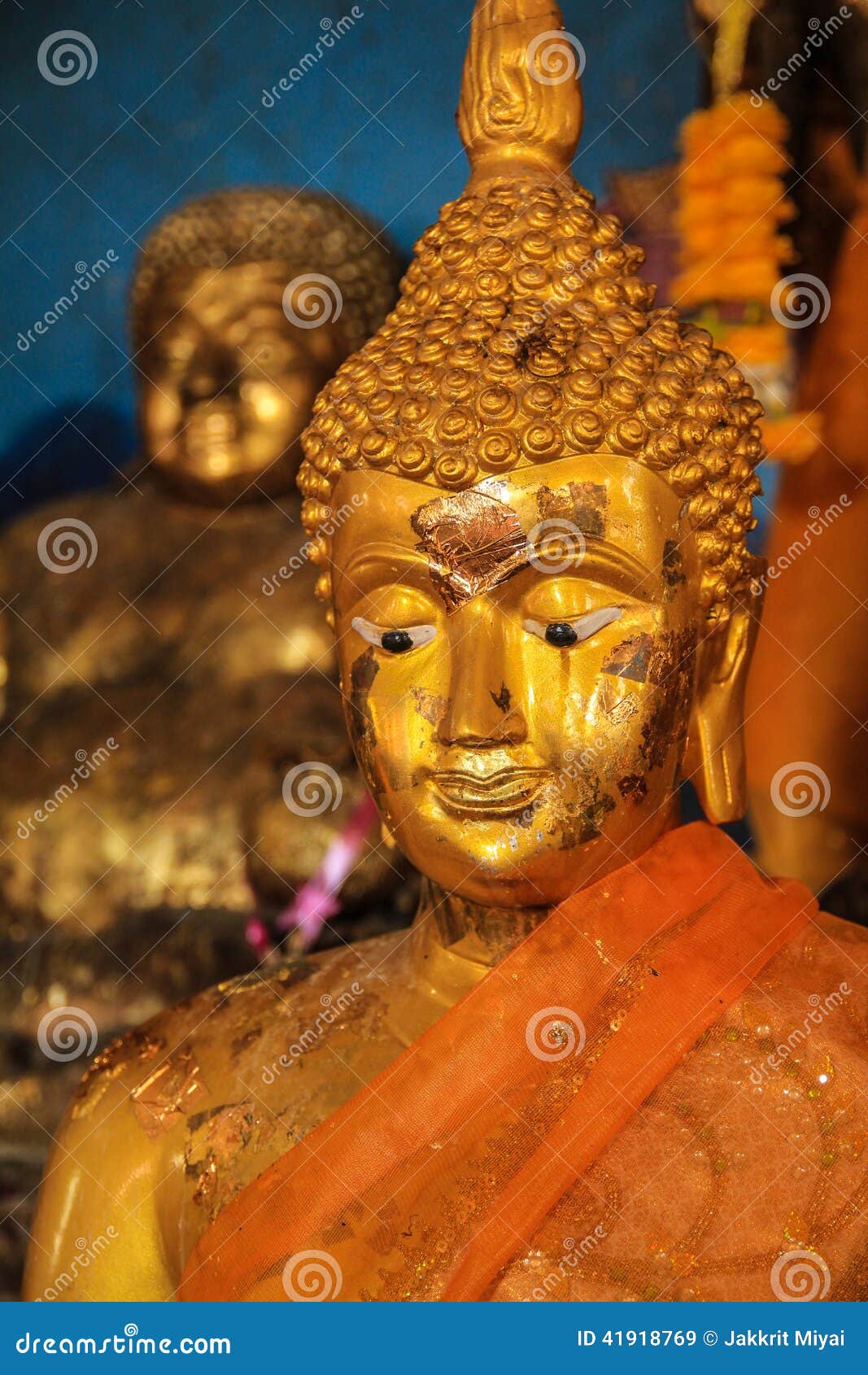 Golden Buddha with Mercy Eyes Stock Image - Image of architecture ...