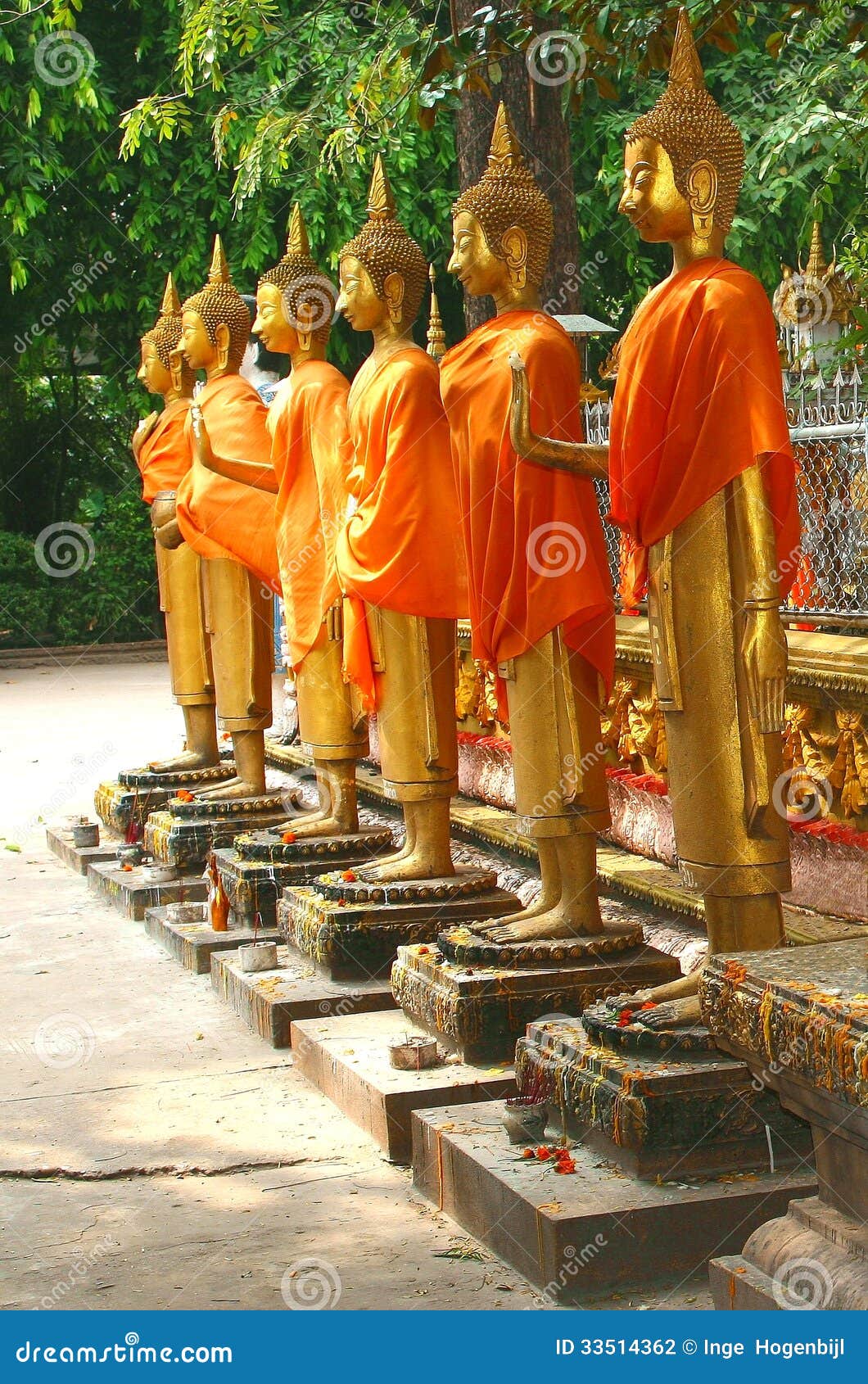 Golden Buddha Statues in a Temple, Vientiane Laos Stock Photo - Image ...