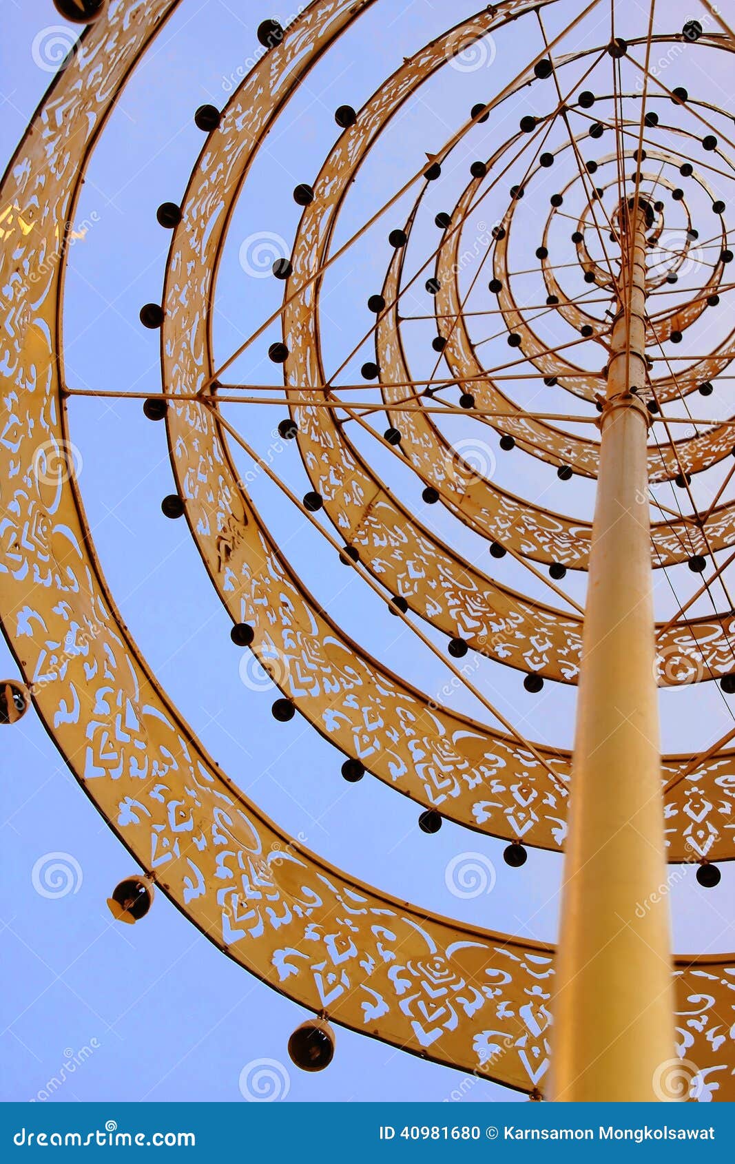 Golden buddhist umbrella stock photo. Image of holy, temple - 40981680
