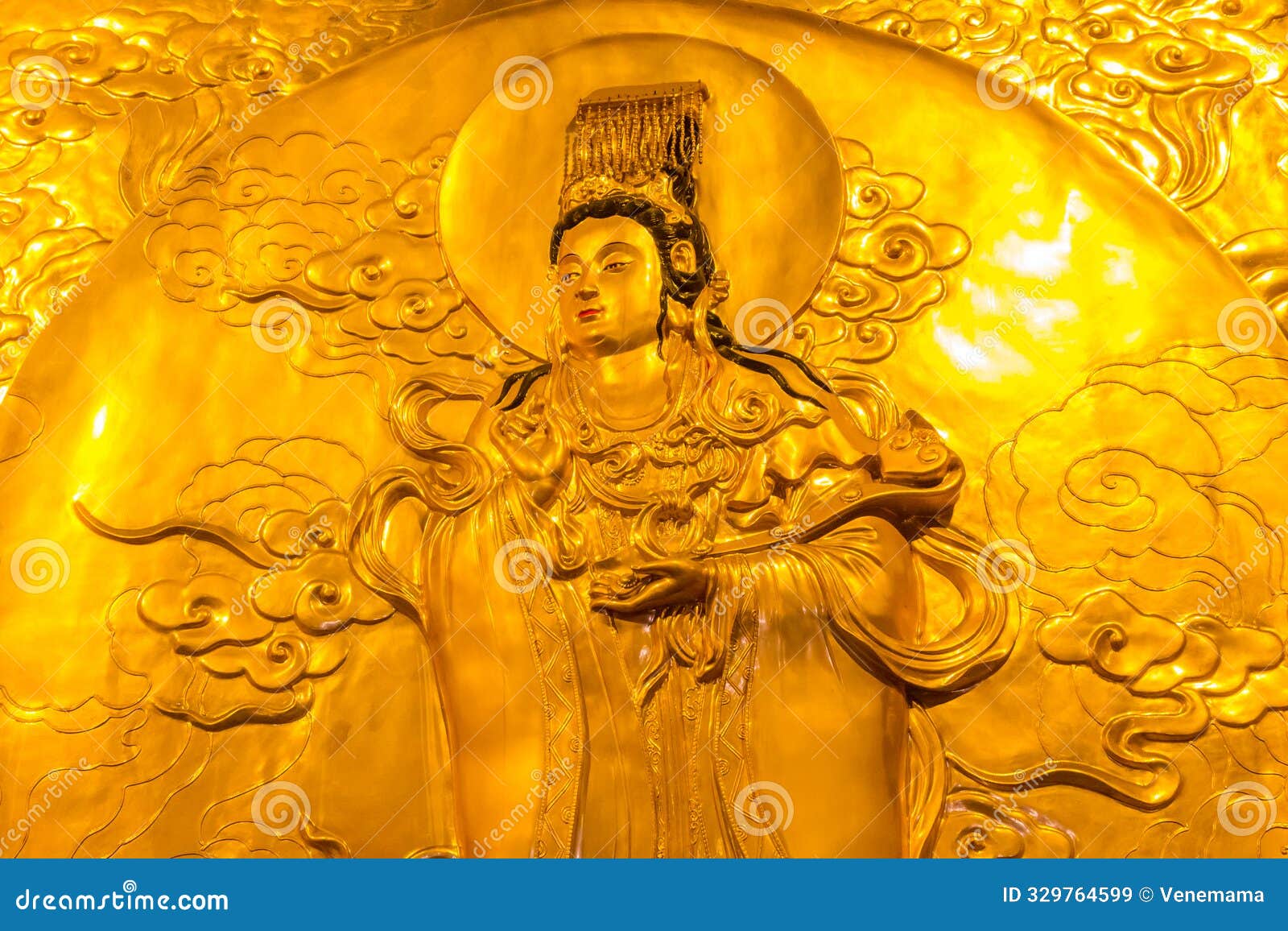 Golden Budhha in the Temple of the Bazaar of Shanghai Editorial Stock ...