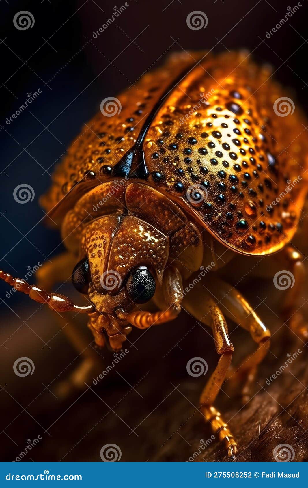 Golden bug on the ground stock photo. Image of pest - 275508252