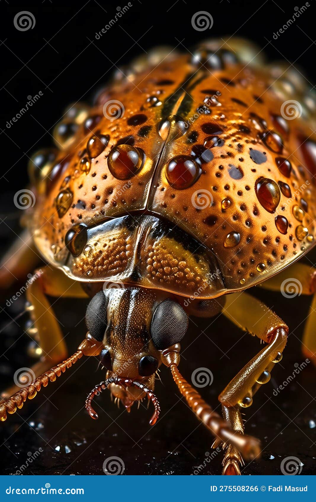 Golden bug on the ground stock photo. Image of honeybee - 275508266