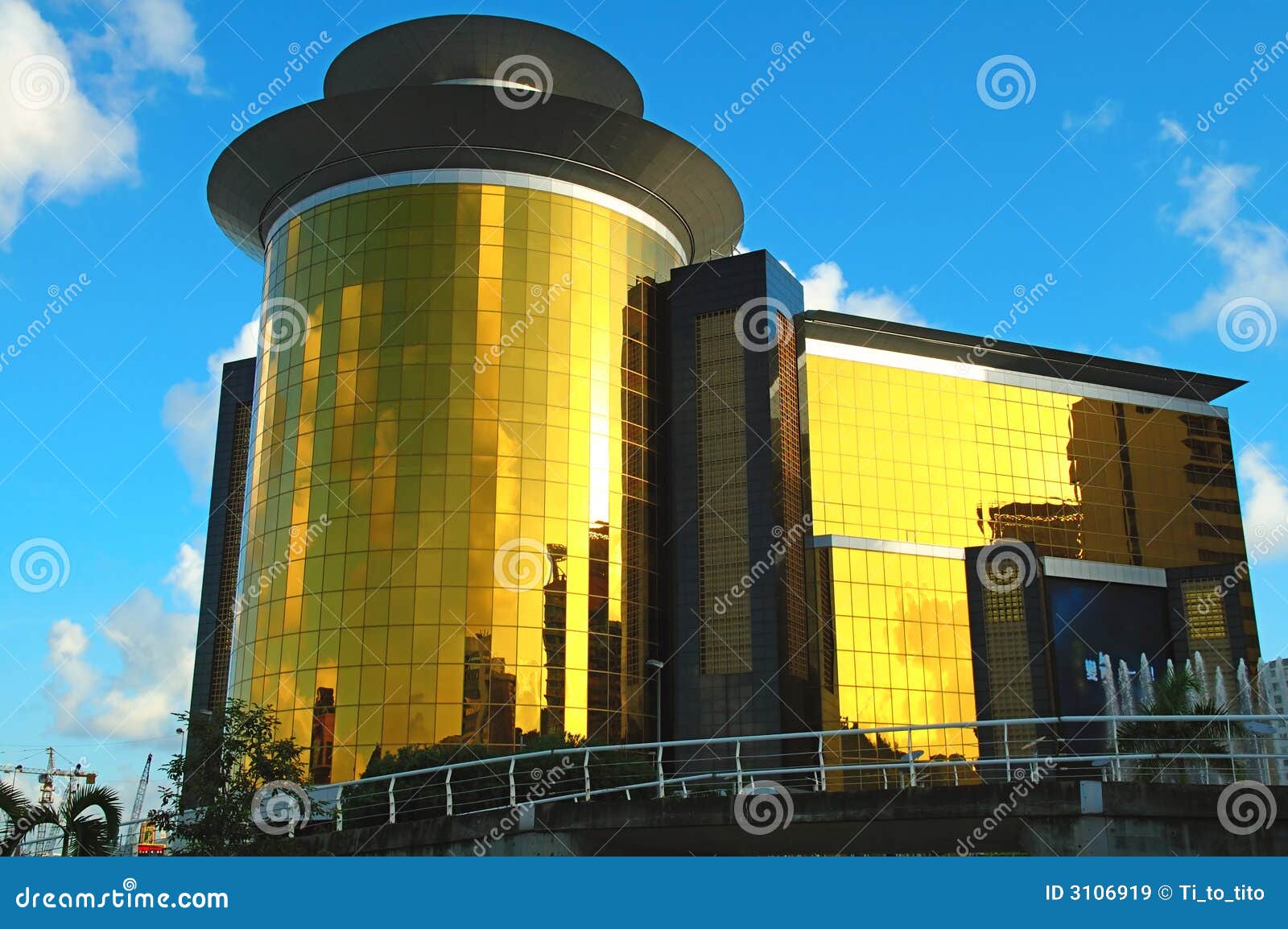 Golden building stock image. Image of city, industrial - 3106919