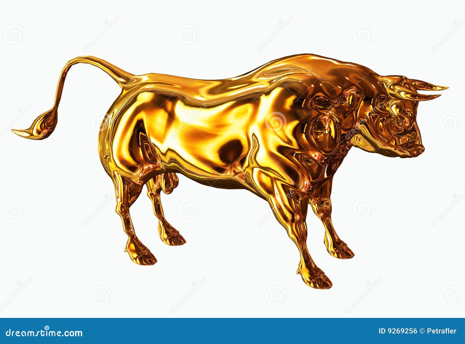 Golden Bull stock illustration. Illustration of golden - 9269256