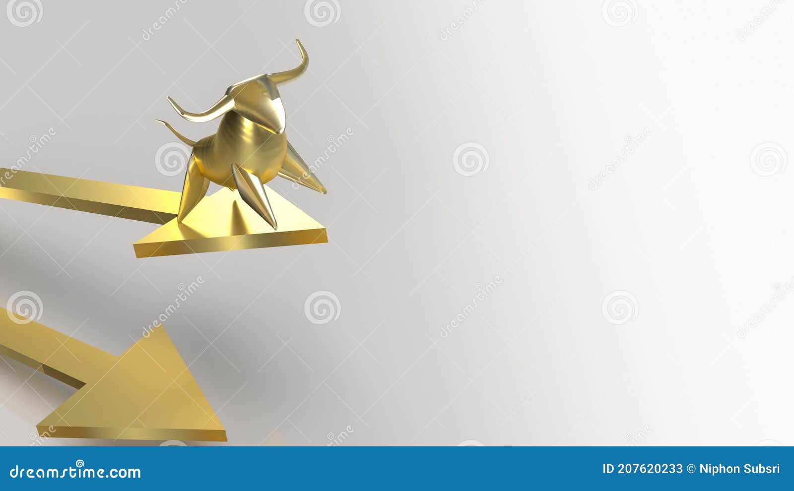 The Golden Bull on Arrow Up for Bull Market Content 3d Rendering Stock ...