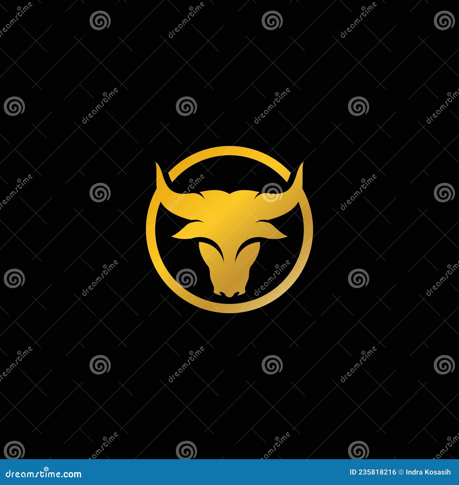 Golden Bull Head Logo Vector Icon Illustration Stock Vector ...