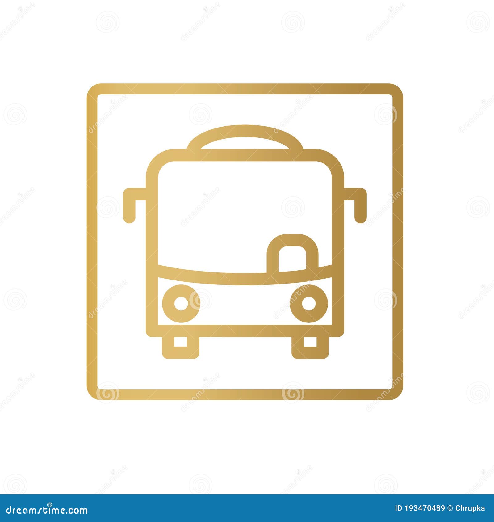 Golden bus stop icon stock vector. Illustration of sign - 193470489