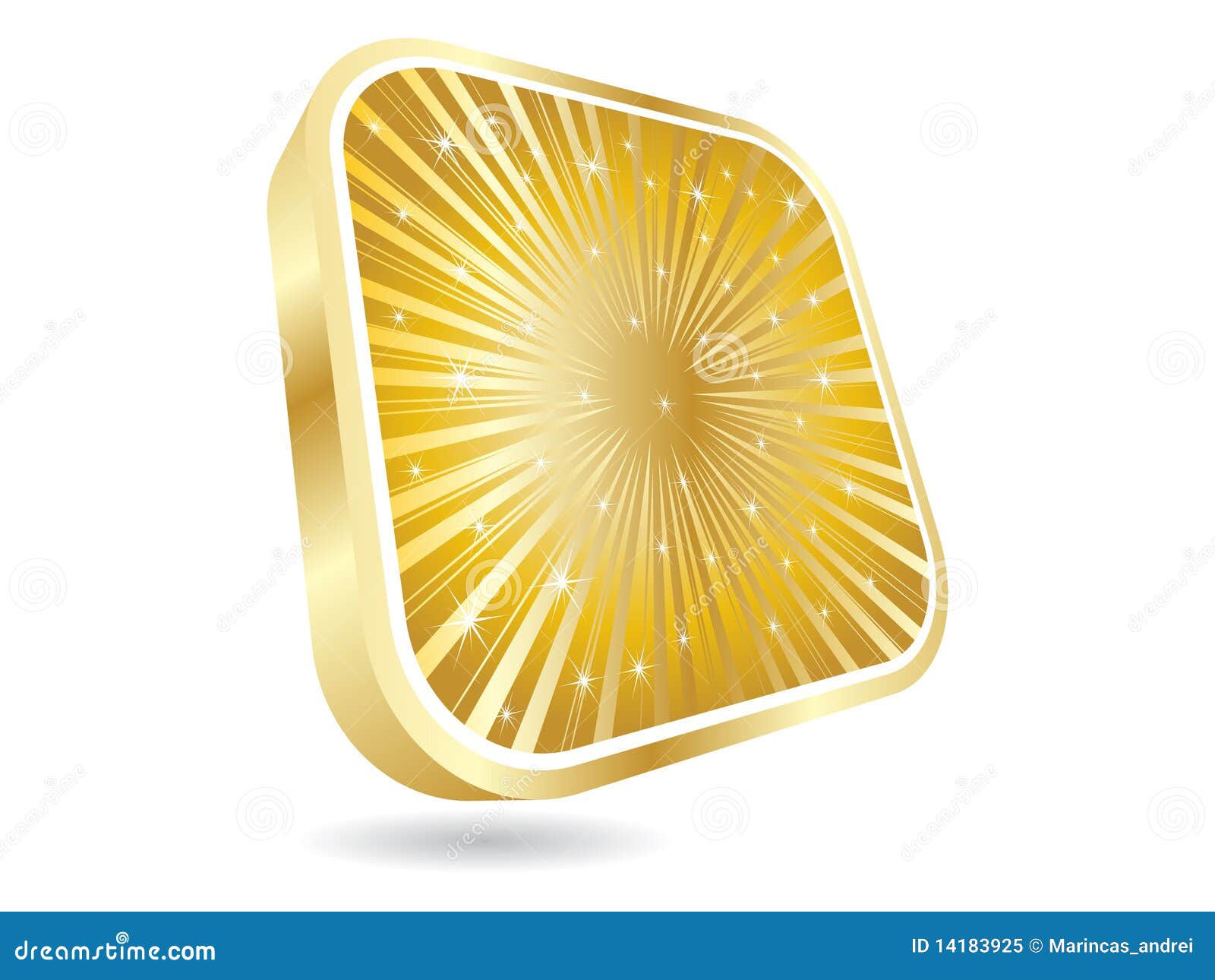 Golden button stock vector. Illustration of novelty, vector - 14183925