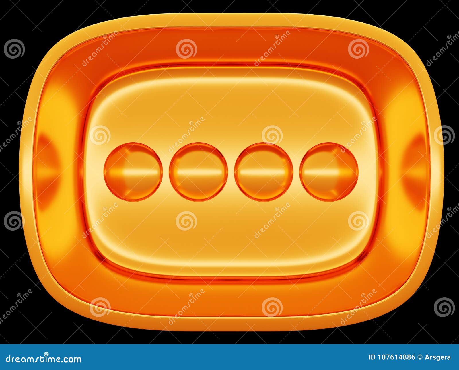 Golden Button or Control Over Black Background Stock Illustration ...