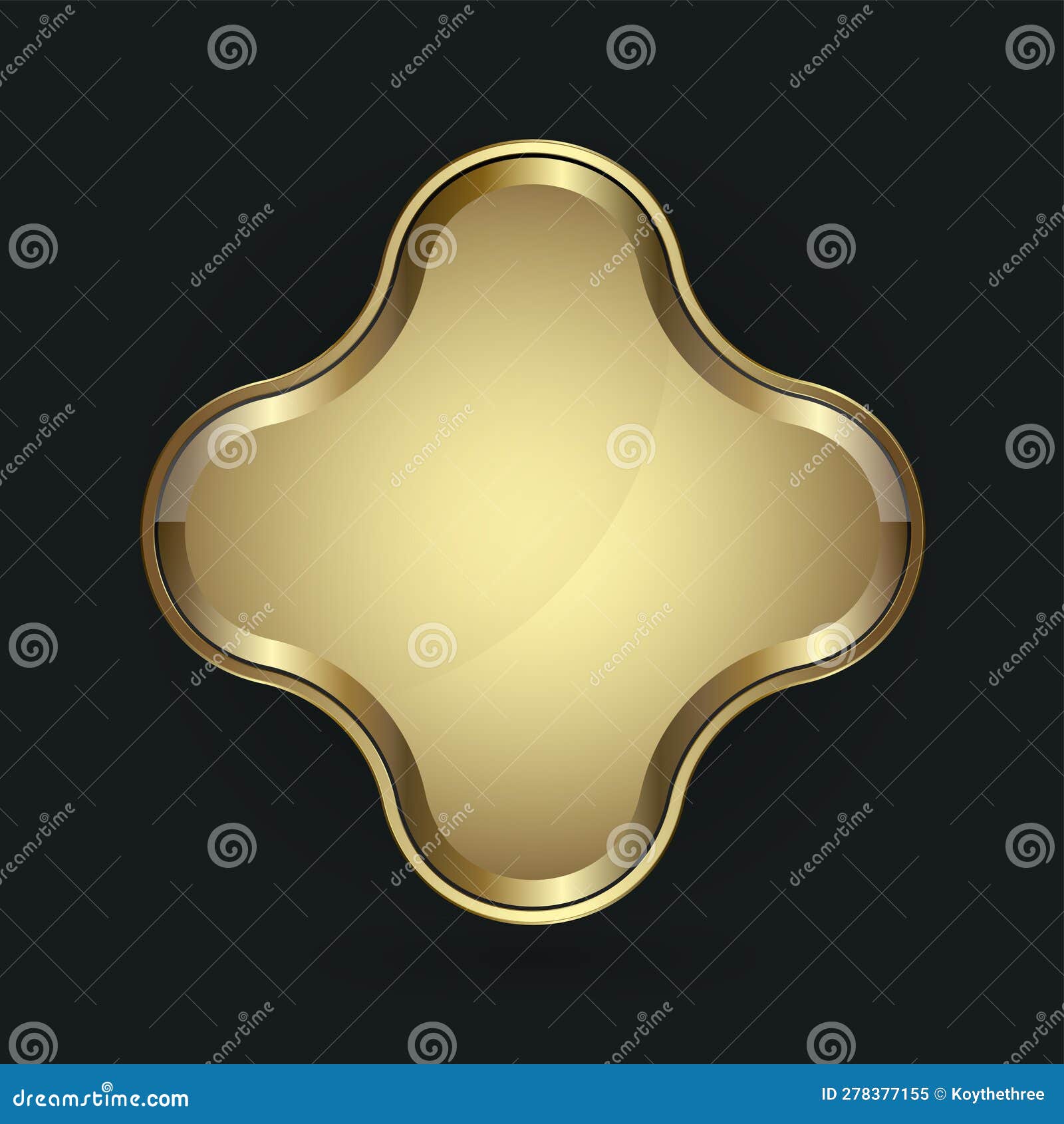 Golden Button Design in Shape with Premium Frame Vector Illustration ...