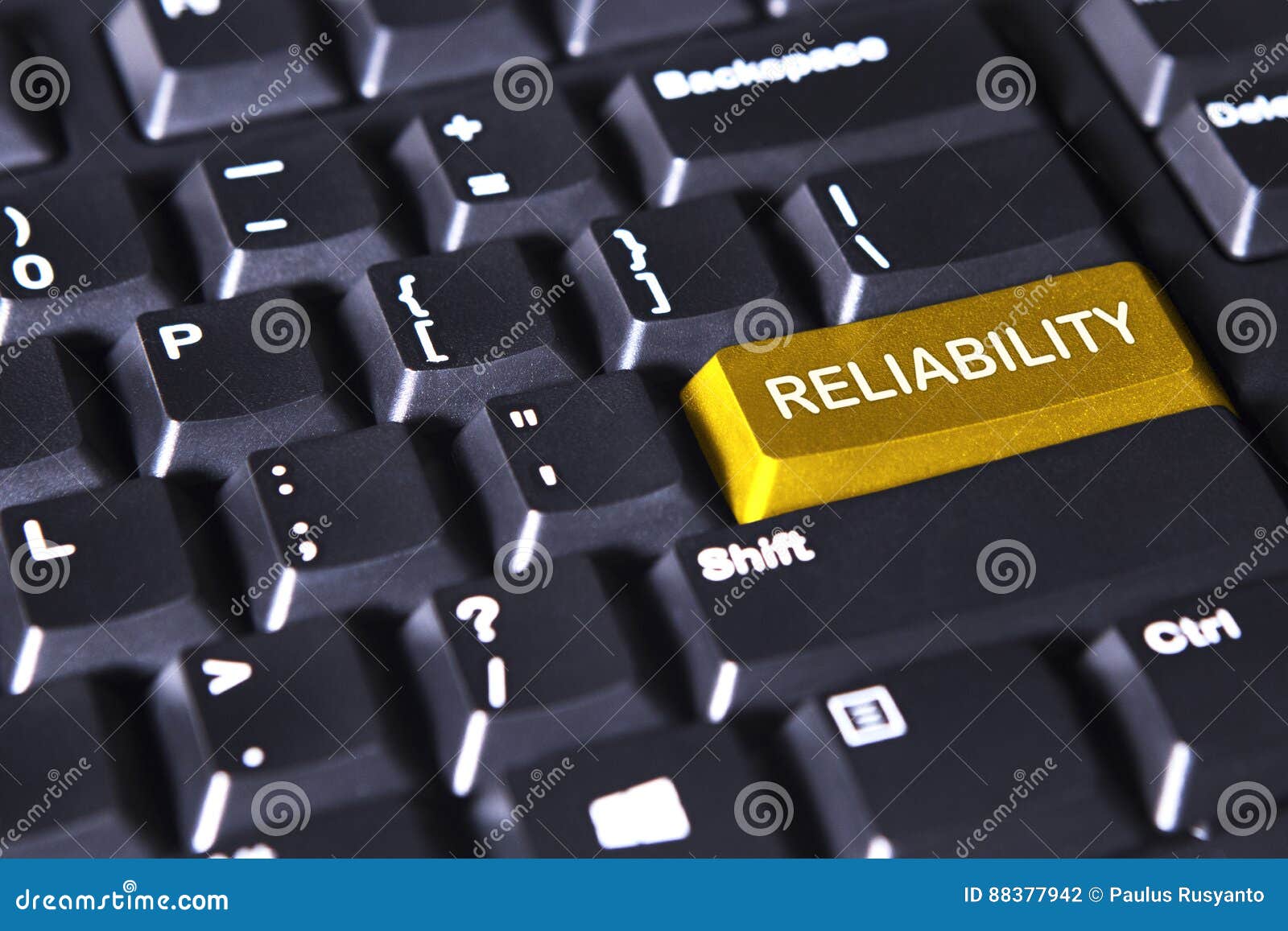 Golden Button with Text of Reliability Stock Photo - Image of marketing ...