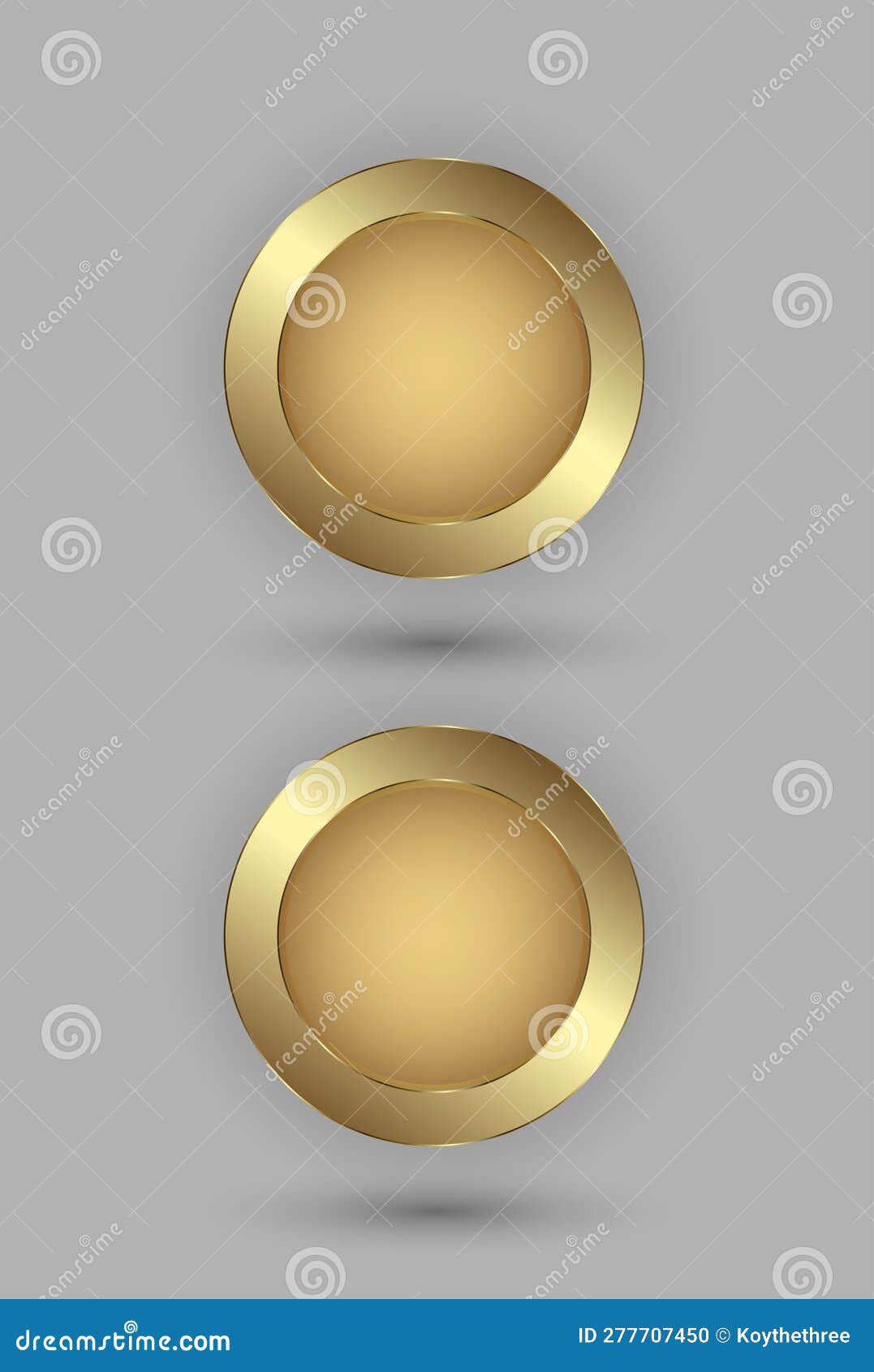 2 Golden Button Vector Illustration Design, an Abstract Premium Circles ...
