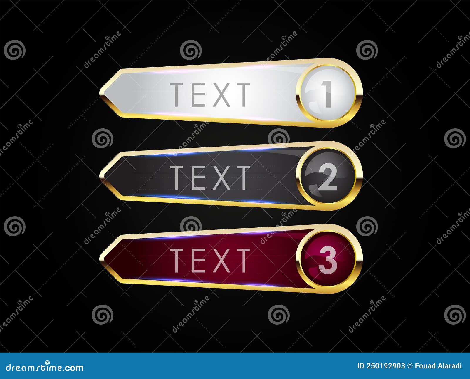 Golden Buttons Banner Set Premium Vector Stock Vector - Illustration of ...