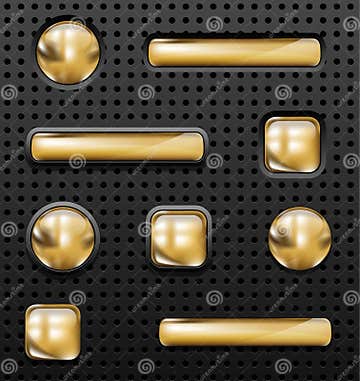 Golden buttons stock vector. Illustration of colorful - 50121064