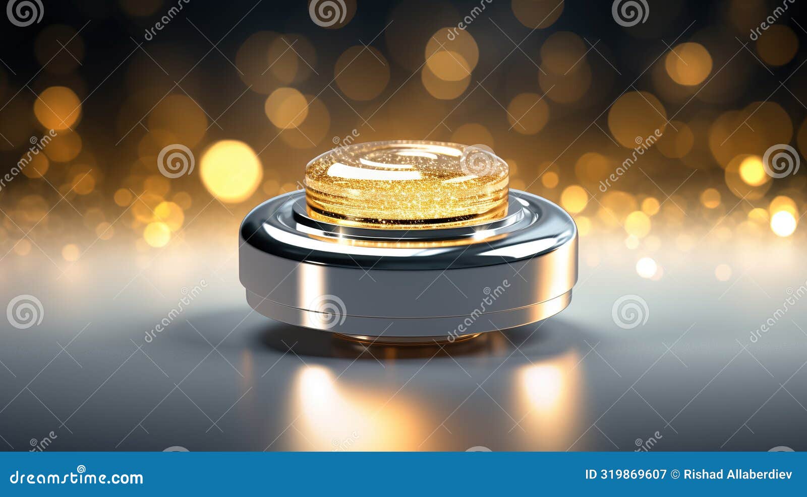 A Golden Buzzer Styled Button Featuring a Luxury Design with Golden ...