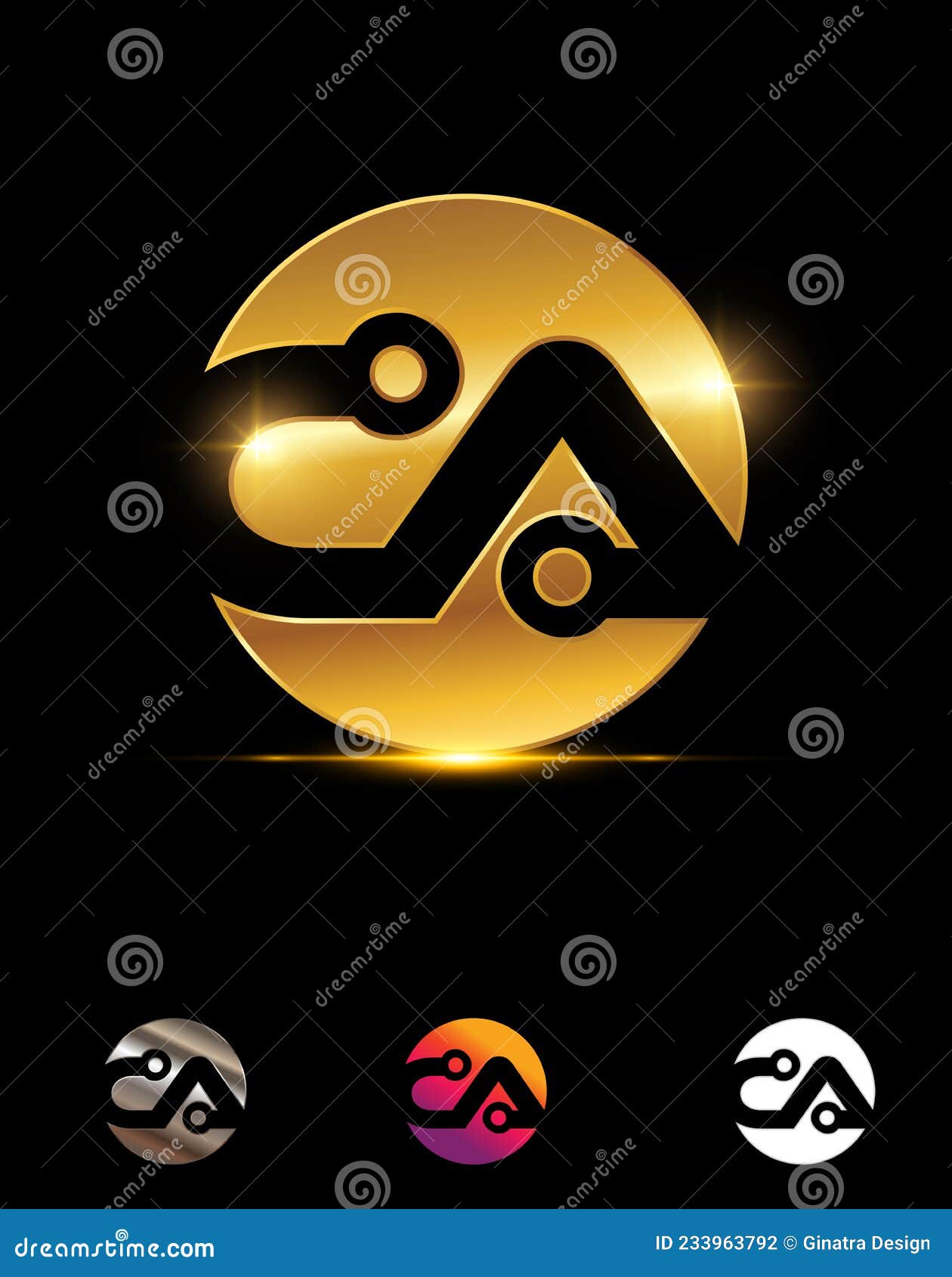 Golden CA Initial Logo Vector Sign Stock Vector - Illustration of ...