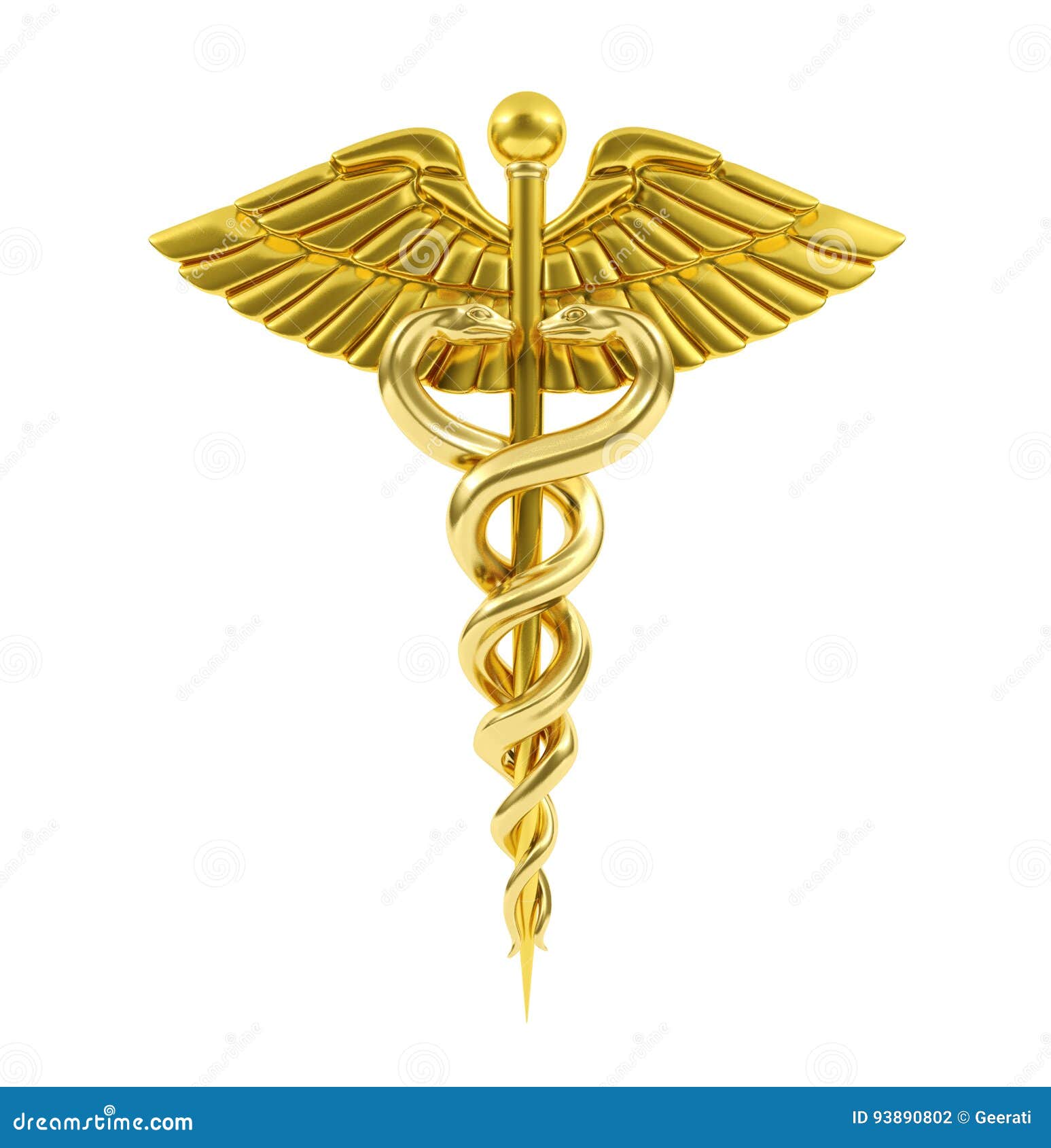 Golden Caduceus Medical Symbol Stock Illustration - Illustration of ...