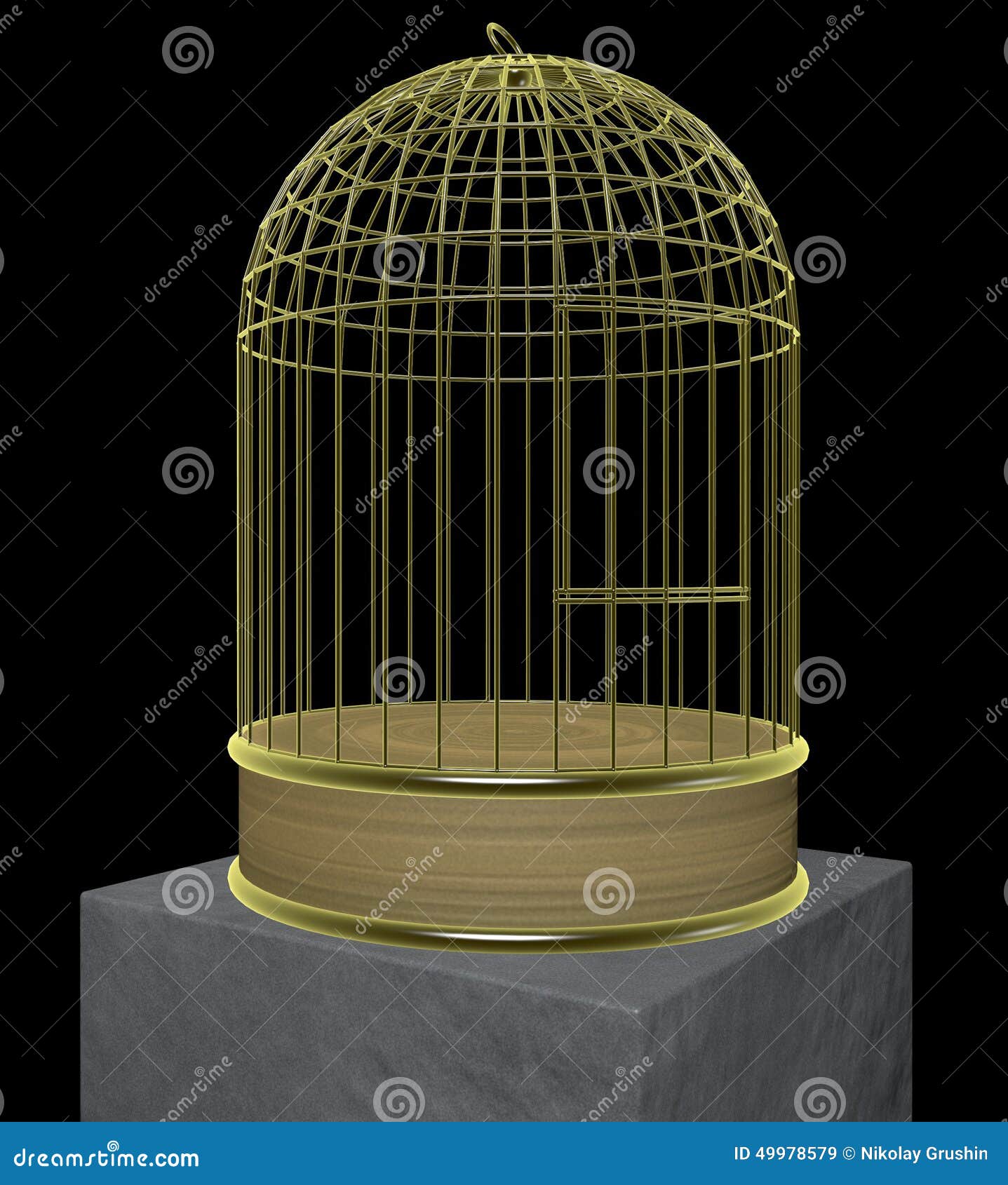 Golden cage stock illustration. Illustration of background - 49978579