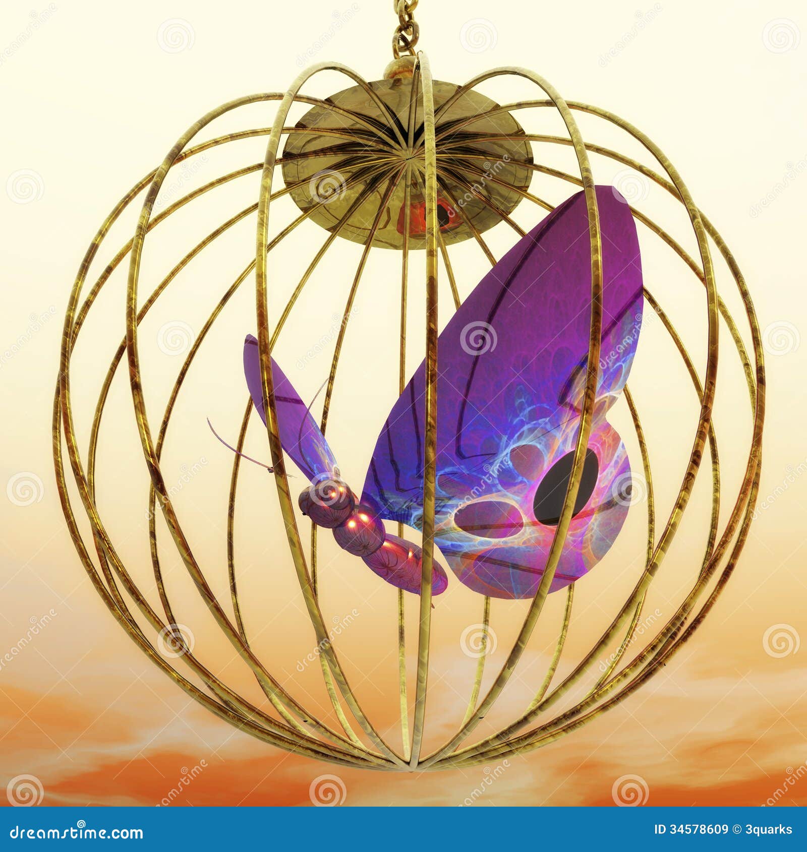 Golden Cage stock illustration. Illustration of insects - 34578609