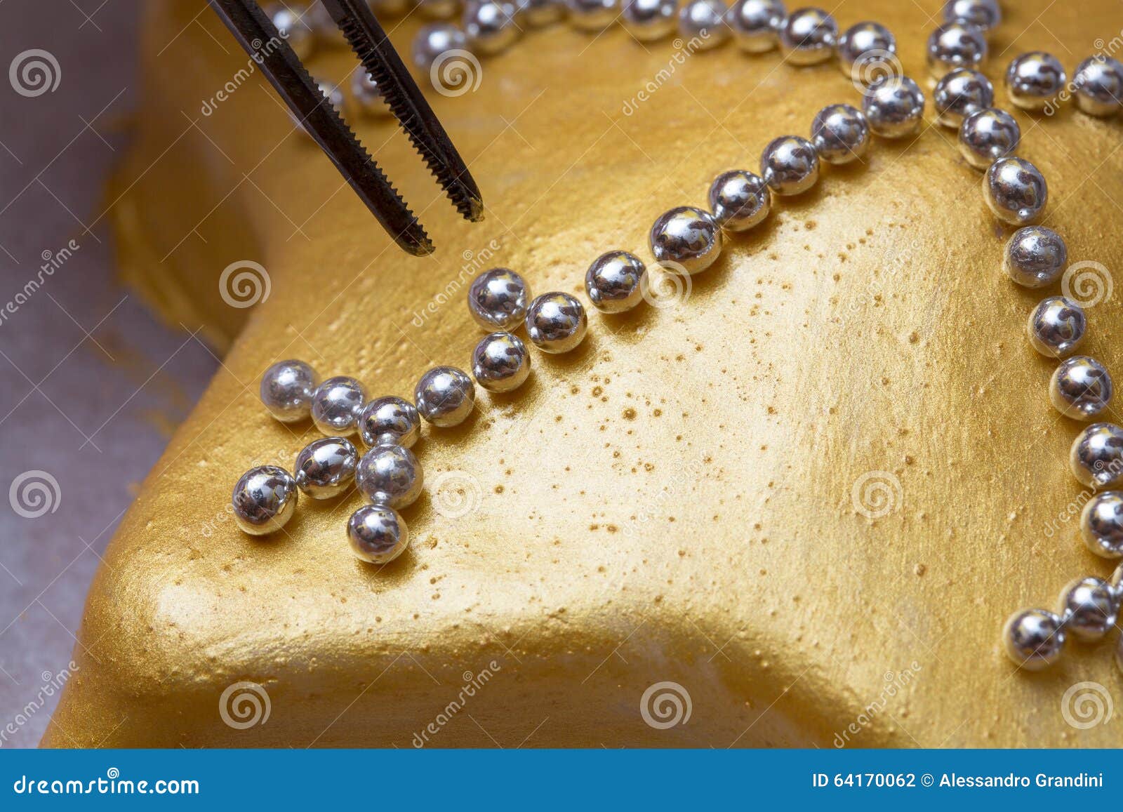 Golden cake stock photo. Image of precision, cake, chef - 64170062