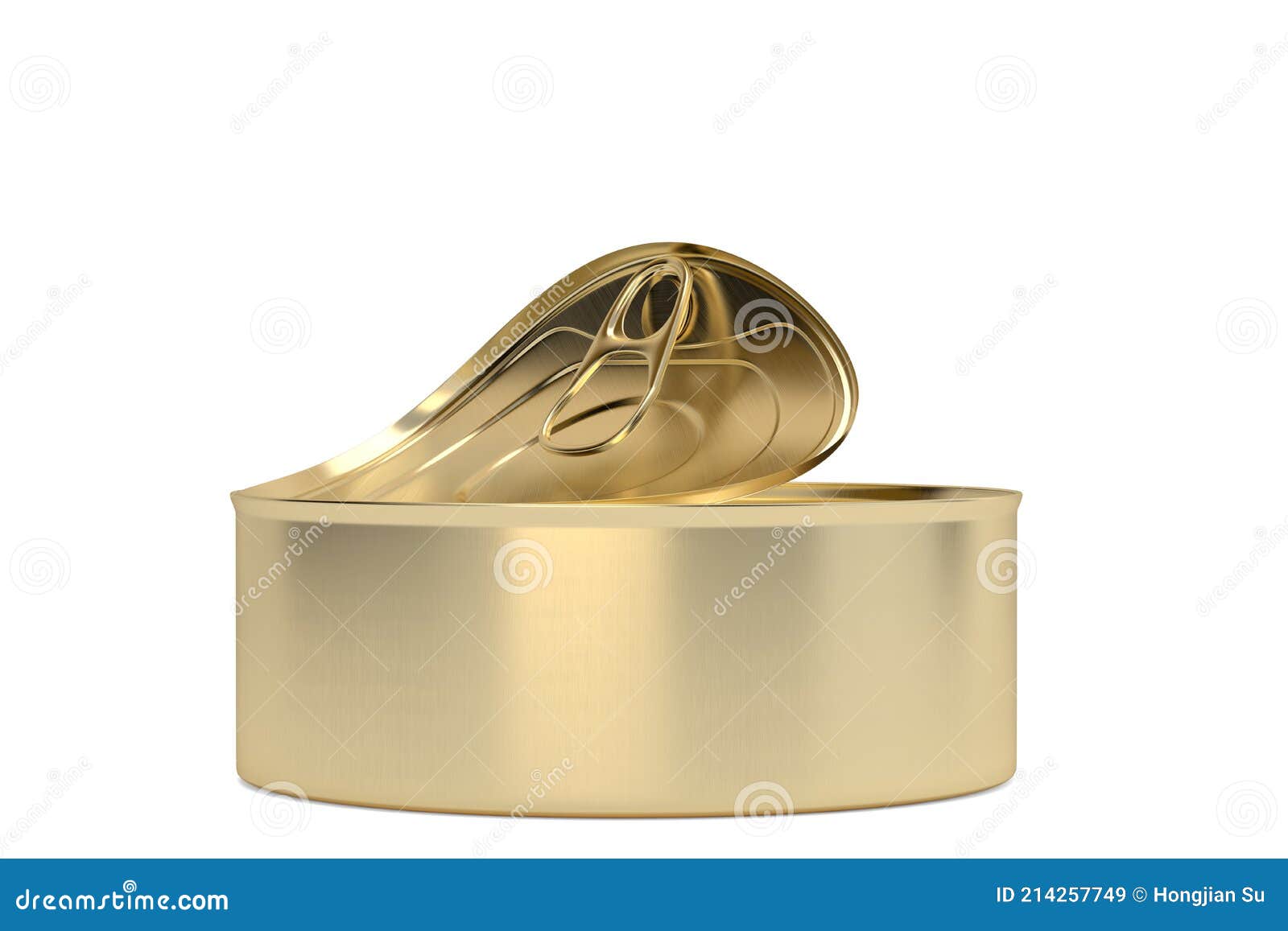 Golden Can Isolated on White Background, 3D Rendering. 3D Illustration ...