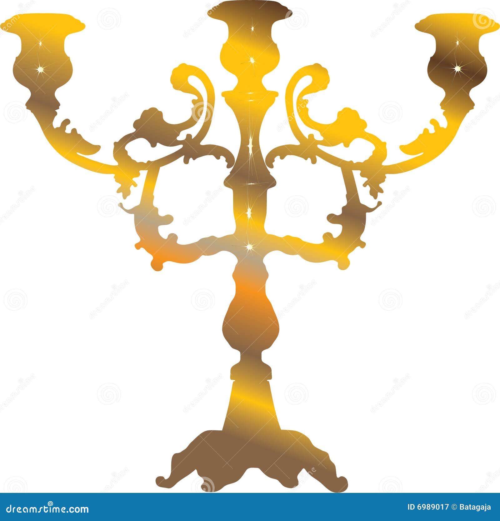 Golden candlestick stock illustration. Illustration of illumination ...