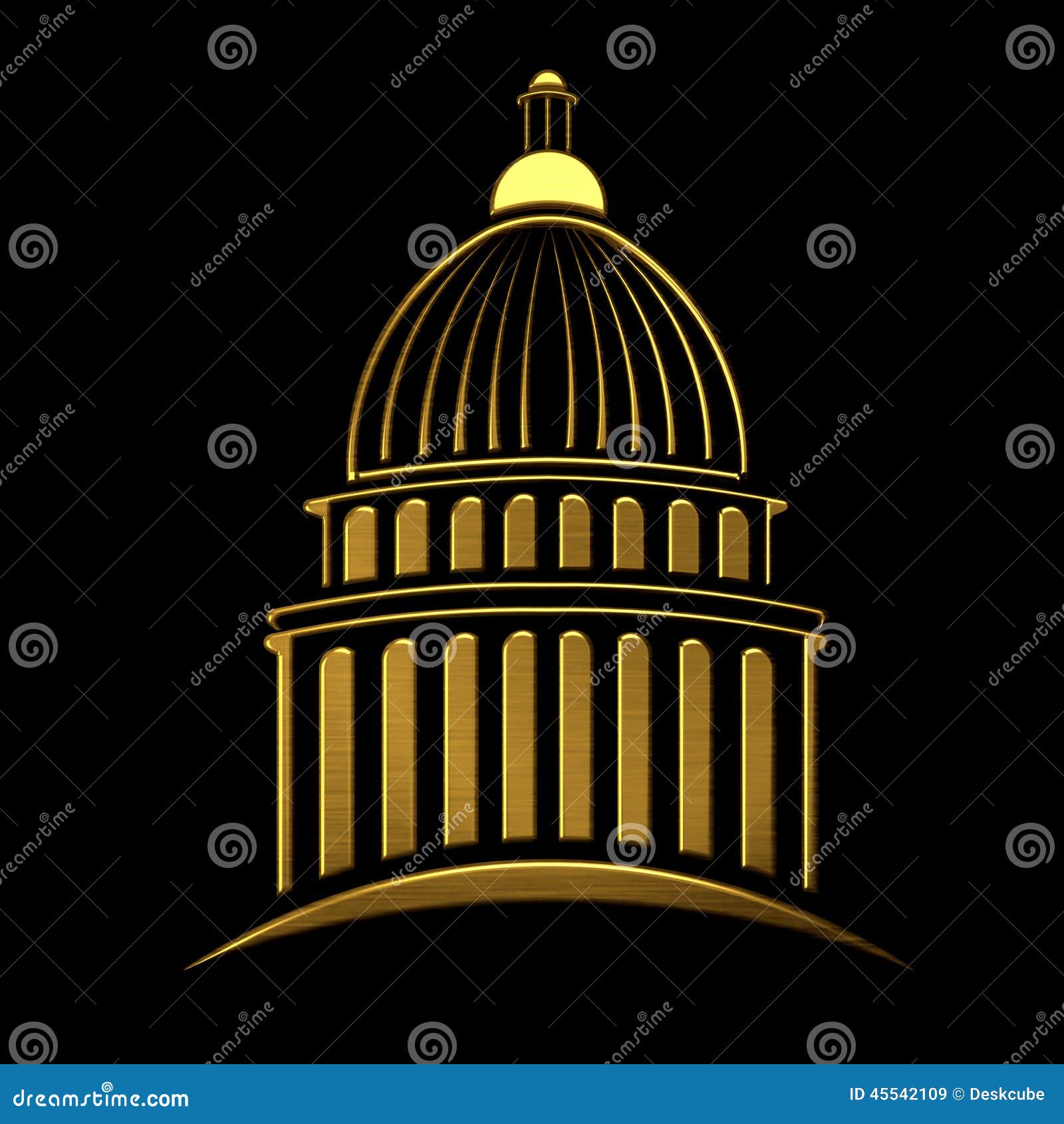 Golden Capitol Building Logo Stock Illustration - Illustration of ...