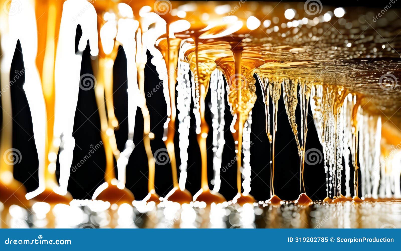 Golden Caramel Threads Abstract Background Stock Illustration ...
