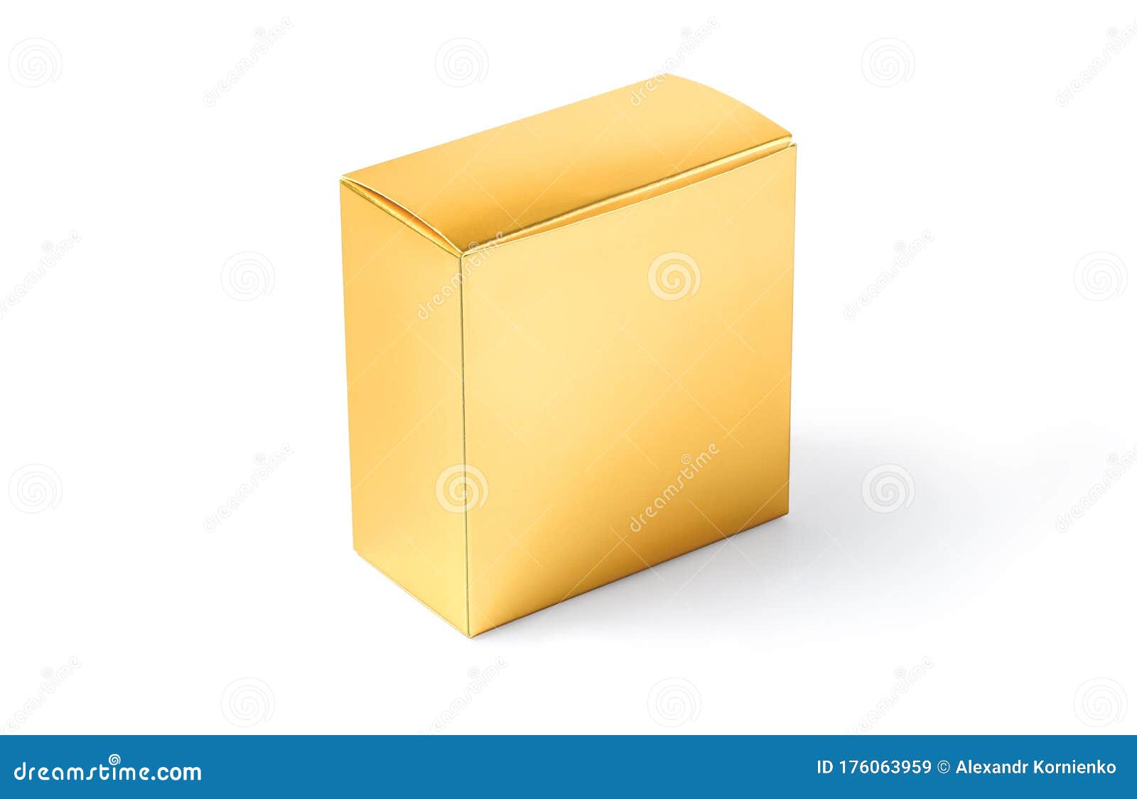 Golden carton box isolated stock image. Image of gift - 176063959