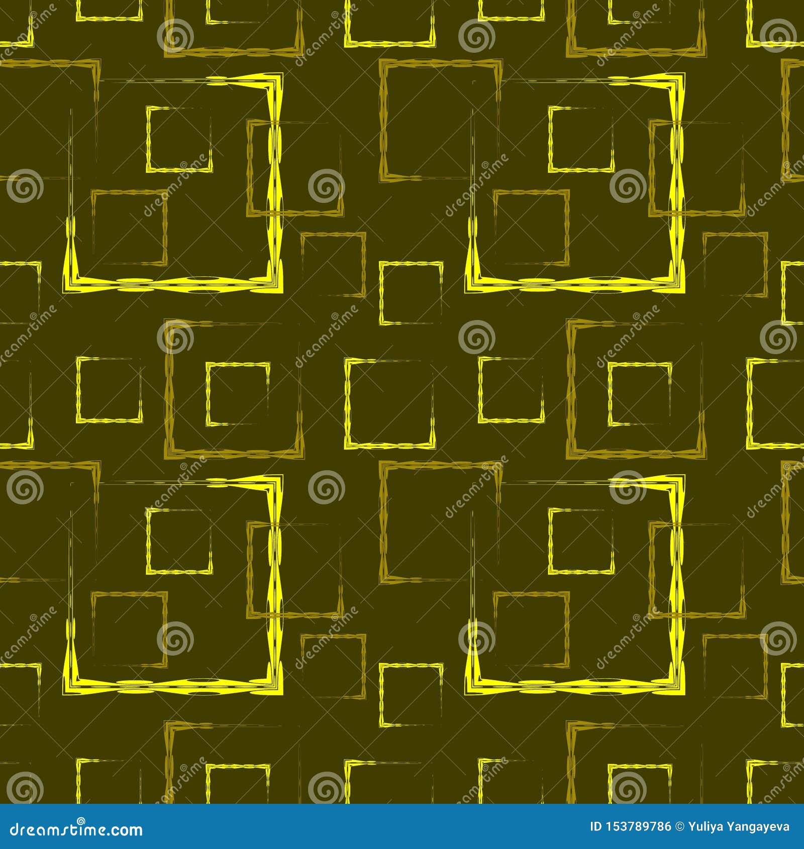 Golden Carved Squares and Frames for Abstract Mustard Background or ...