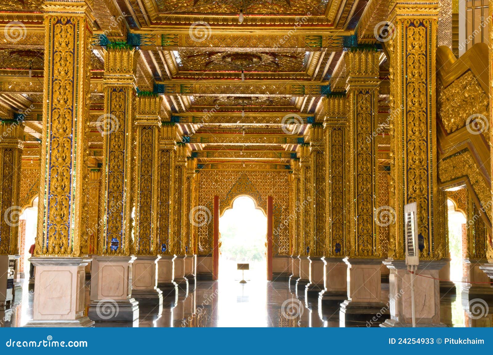 Golden Ceiling of an Ancient Temple in Summer Pala Stock Image - Image ...