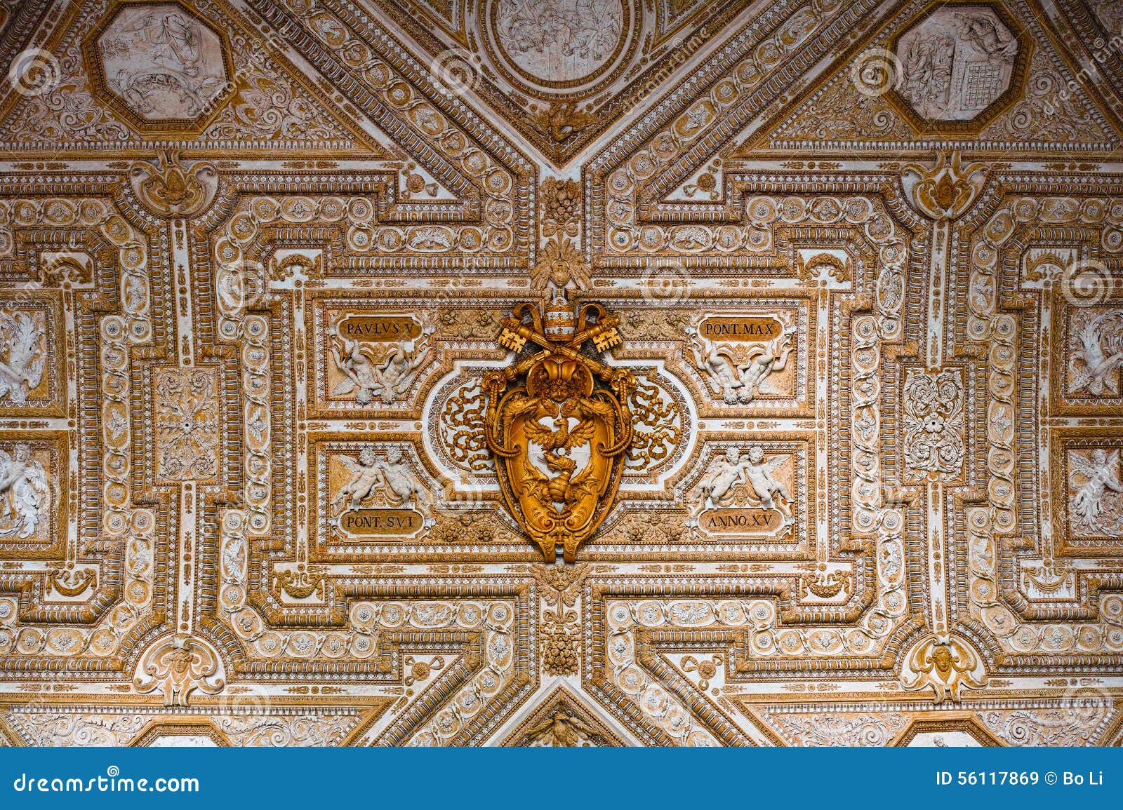Golden Ceiling of Saint Peter S Basilica Editorial Stock Image - Image ...