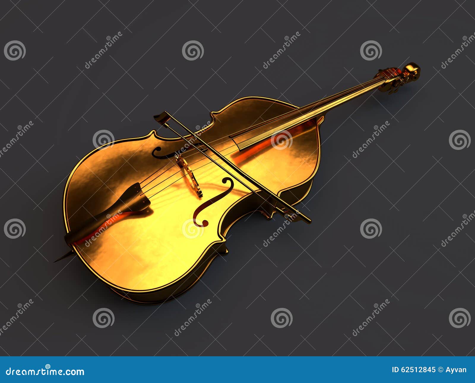 Golden Cello Isolated on White Stock Illustration - Illustration of ...
