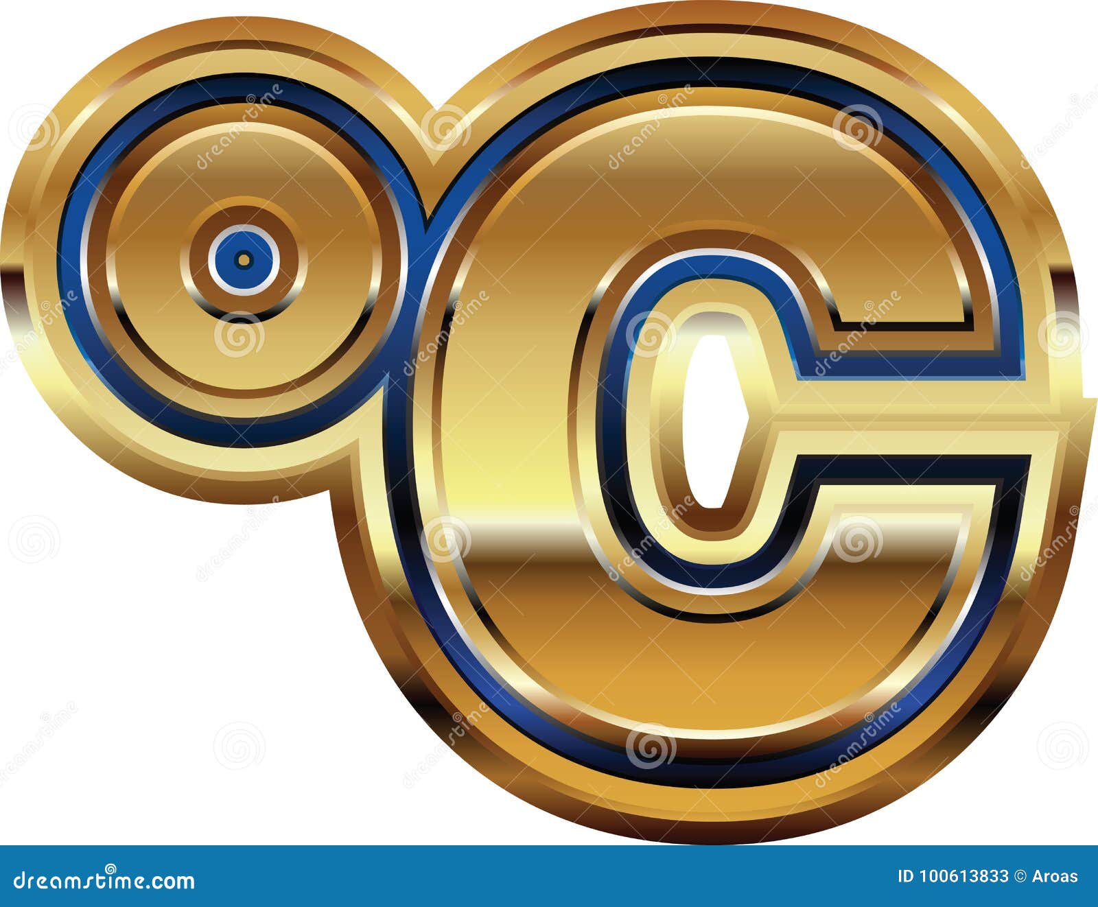 Golden Celsius Symbol stock vector. Illustration of concept - 100613833
