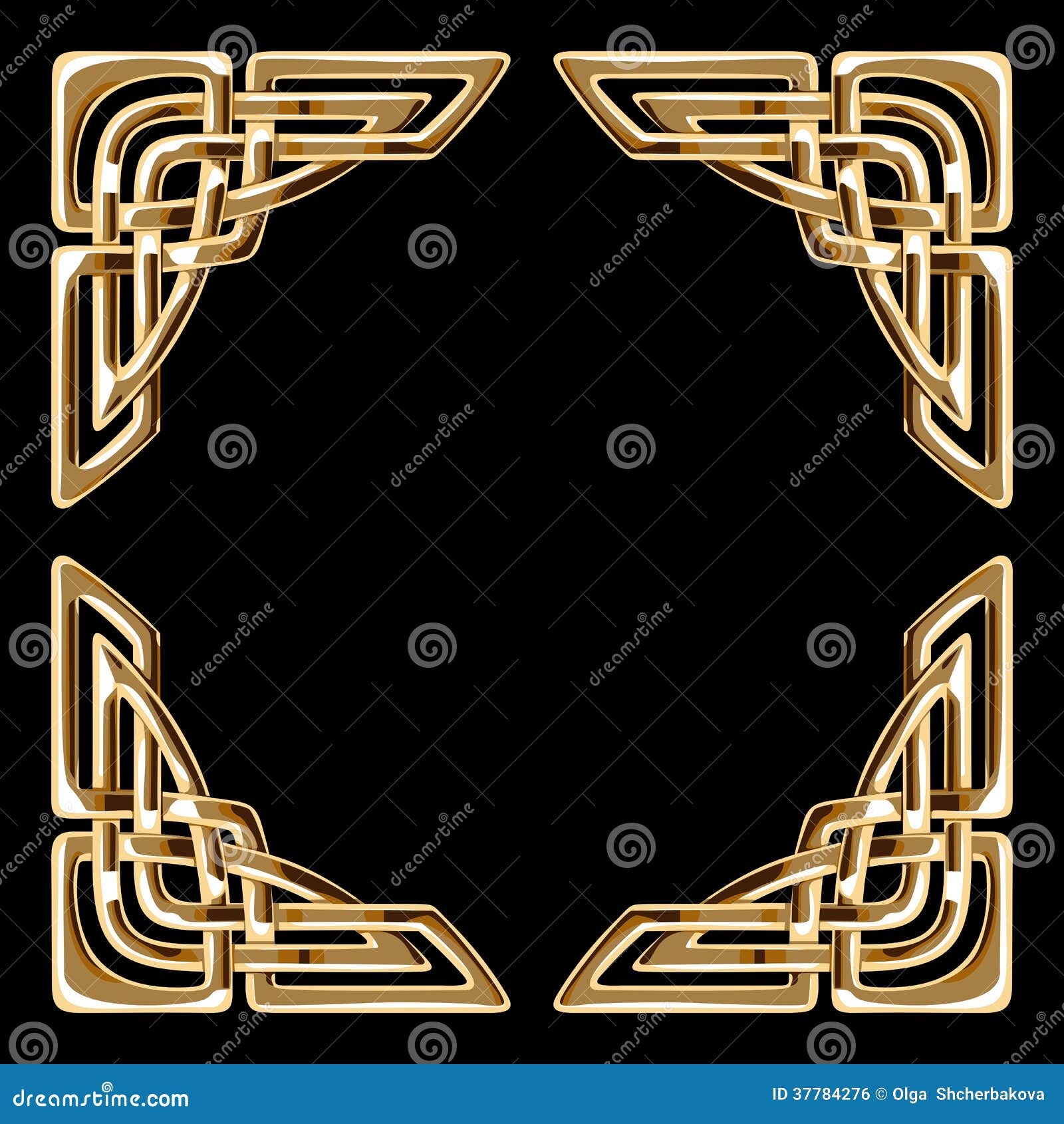 Golden Celtic Knots Vector Borders Set | CartoonDealer.com #86878332