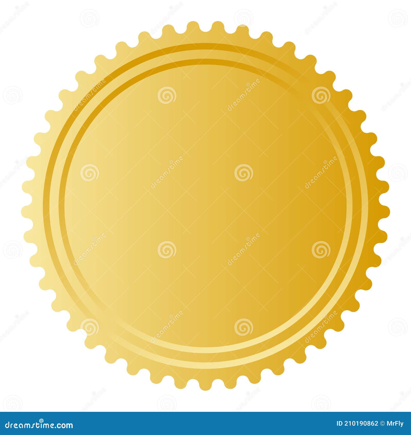 Golden Certificate Or Diploma Template With Wax Seal. Gold Frame Vector ...