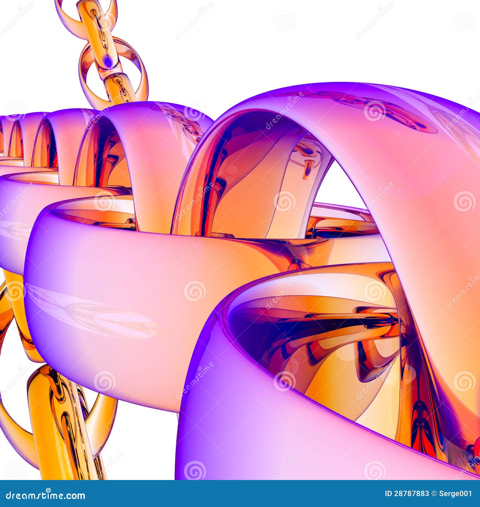 Golden Chain Close-up. 3d Render. Stock Illustration - Illustration of ...
