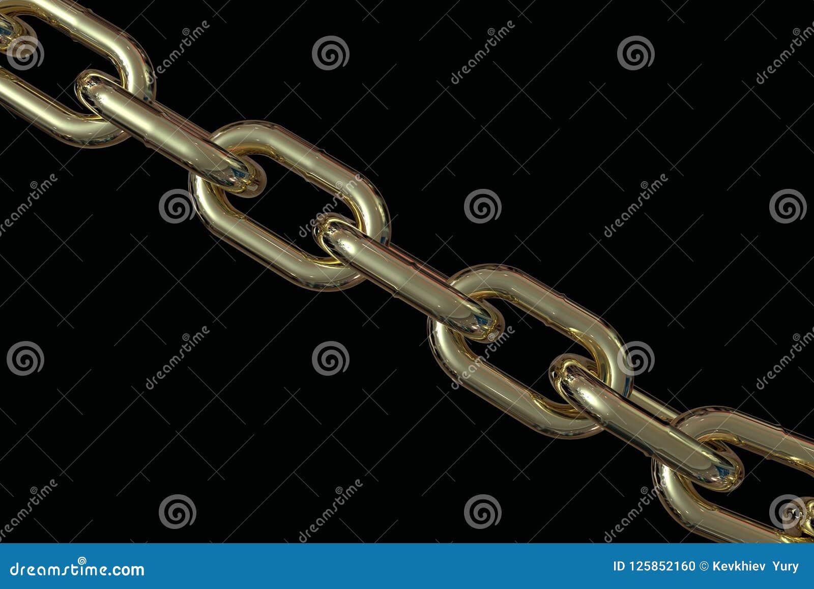 Golden chain 3D rendering stock illustration. Illustration of ...