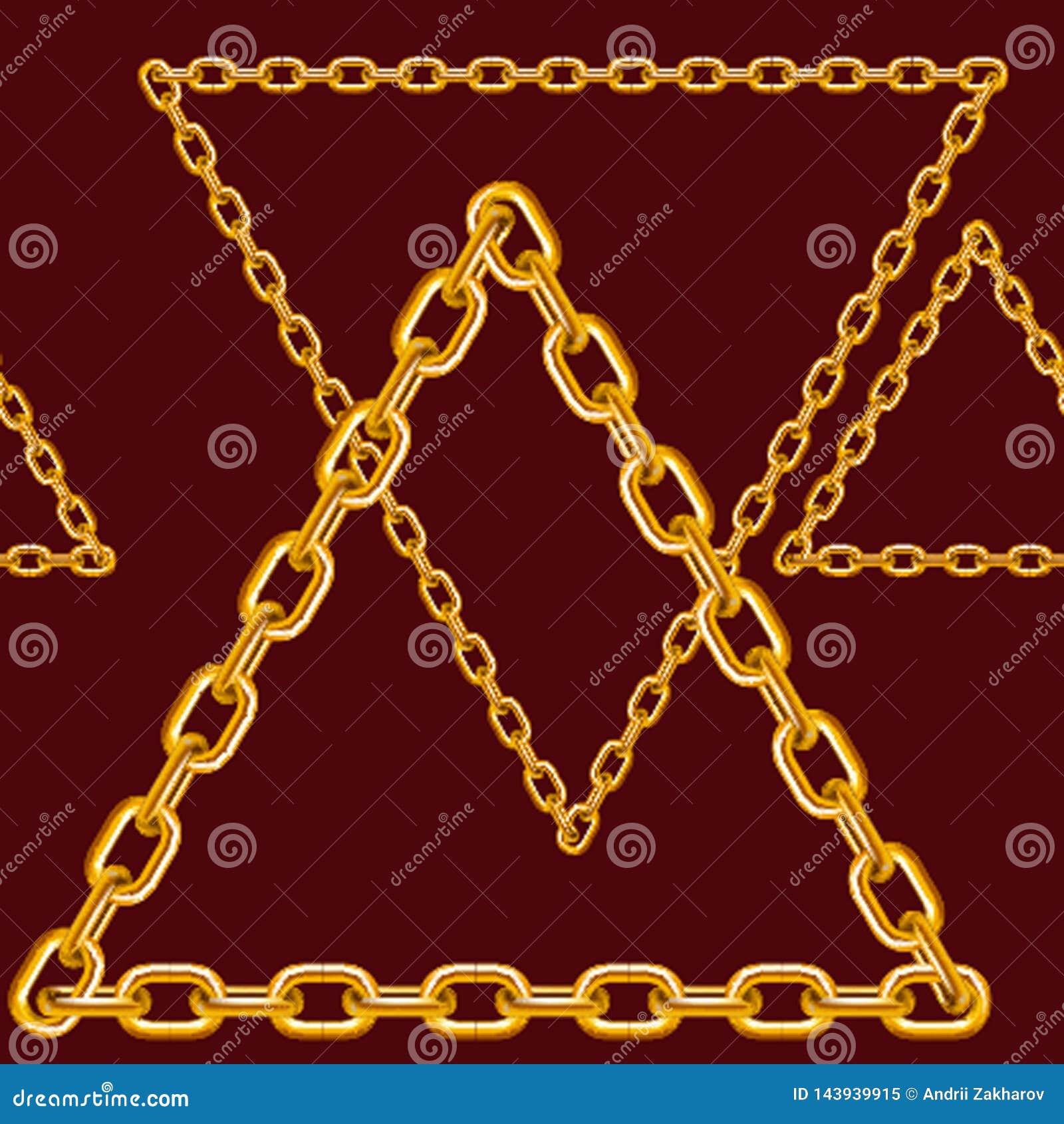 Gold Chain Seamless Pattern Stock Vector - Illustration of jewelry ...