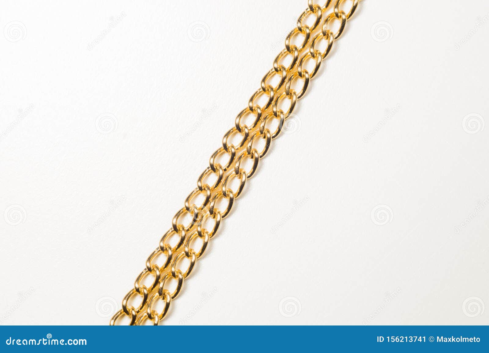 Golden Chain Isolated on White Stock Image - Image of design, ring ...