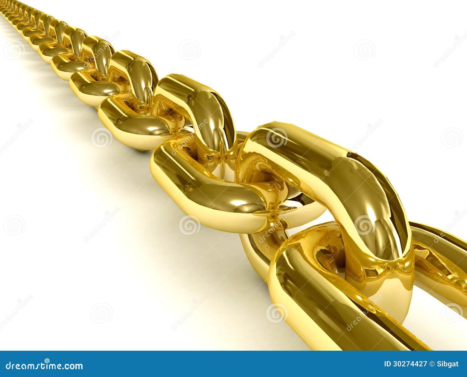 Golden Chain Over White Background. Stock Illustration - Illustration ...