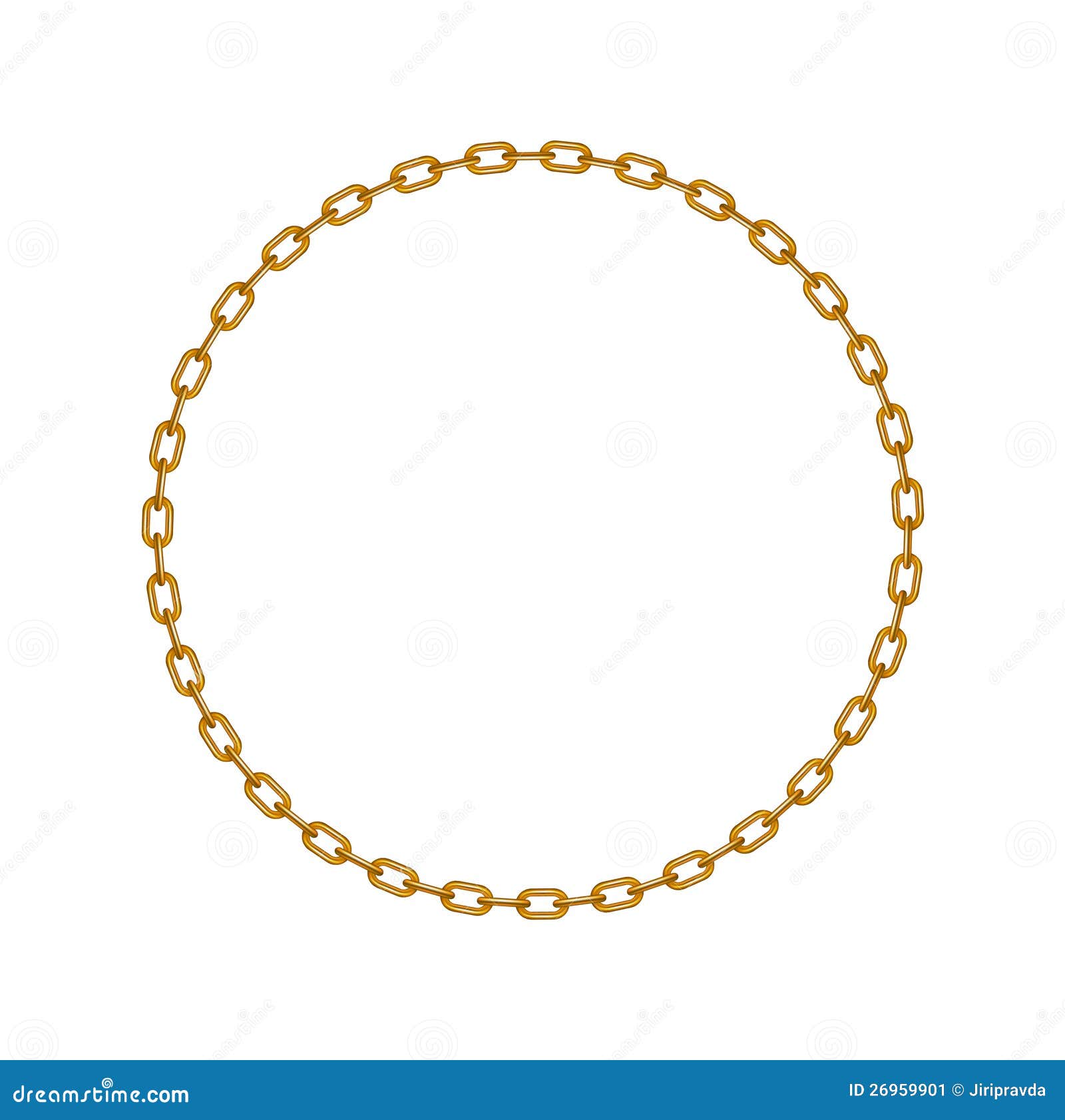 Golden Chain in Shape of Circle Stock Vector - Illustration of object ...
