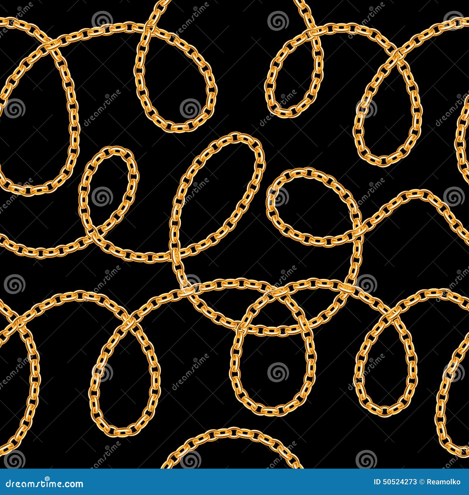 Golden Chains On Black Background Stock Vector Illustration Of