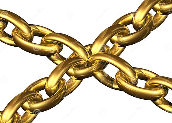 Golden Chains Kept Toghether by a Central Chain Element Stock ...