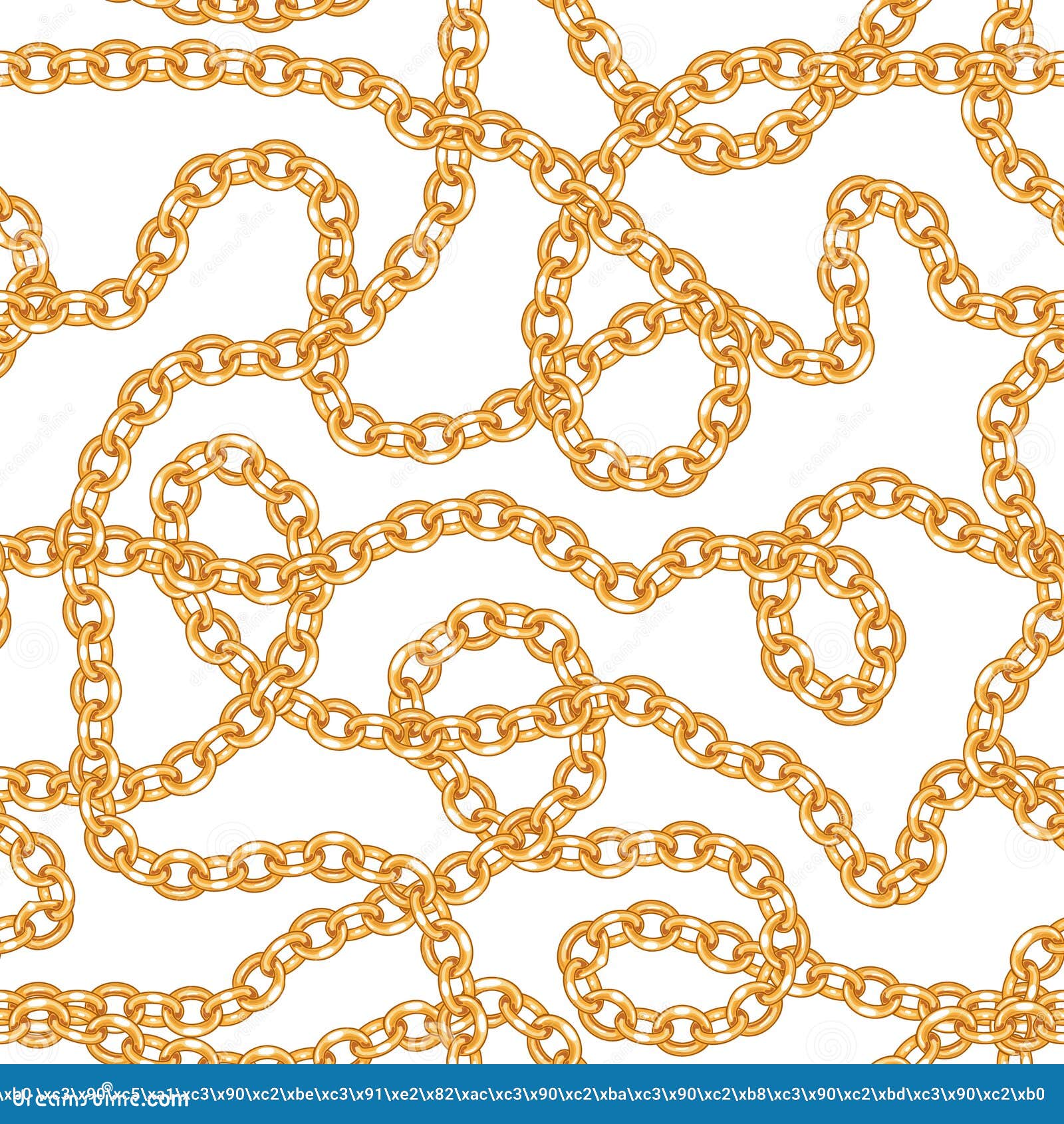 Golden Chains Seamless Pattern. Template for Your Stock Vector ...