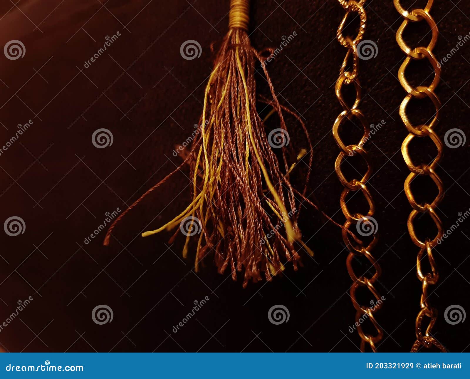 Golden chains and threads stock image. Image of chains - 203321929