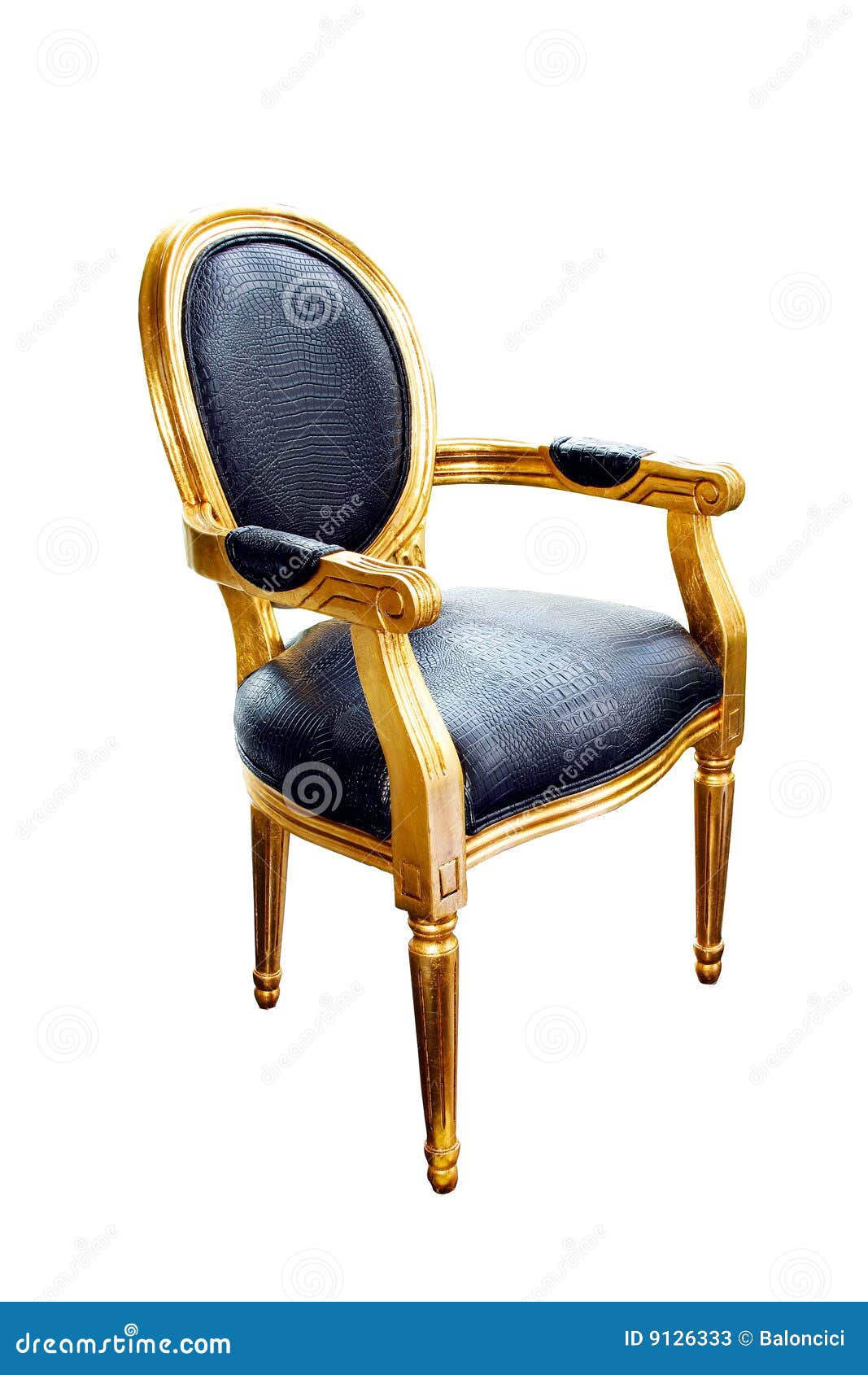 Golden chair stock image. Image of chair, isolated, armchair - 9126333