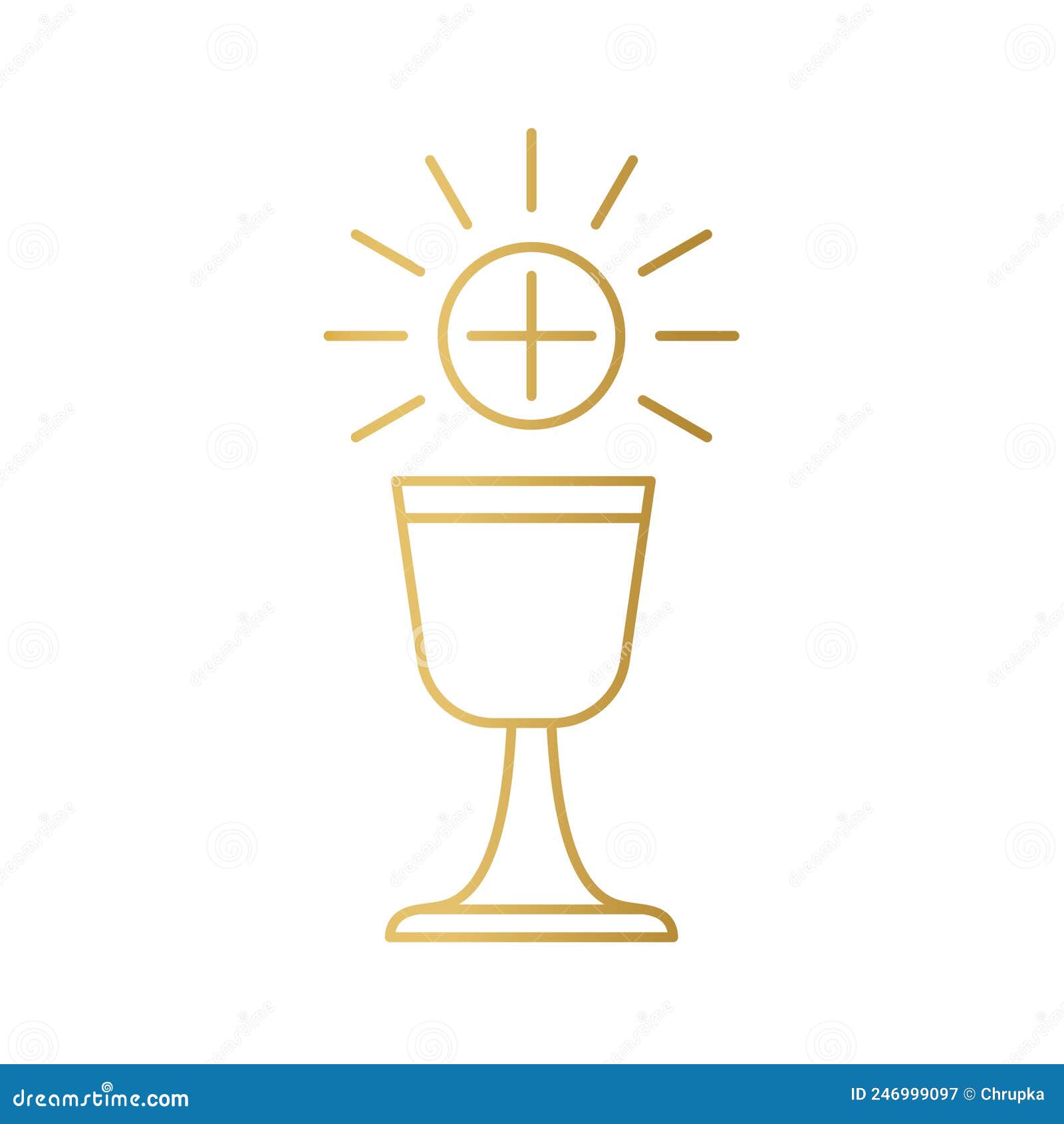 Golden Chalice and Host, Holy Communion Icon Stock Vector ...