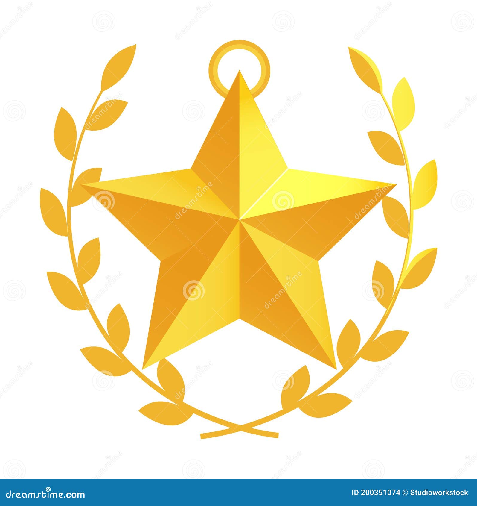 Golden Champion Star Medallion Isolated on White Stock Vector ...